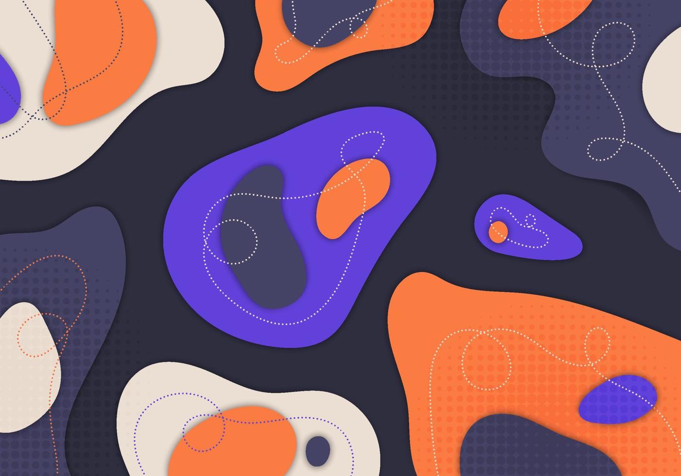 Abstract Doodle Template Design Decorative Artwork Style With Color