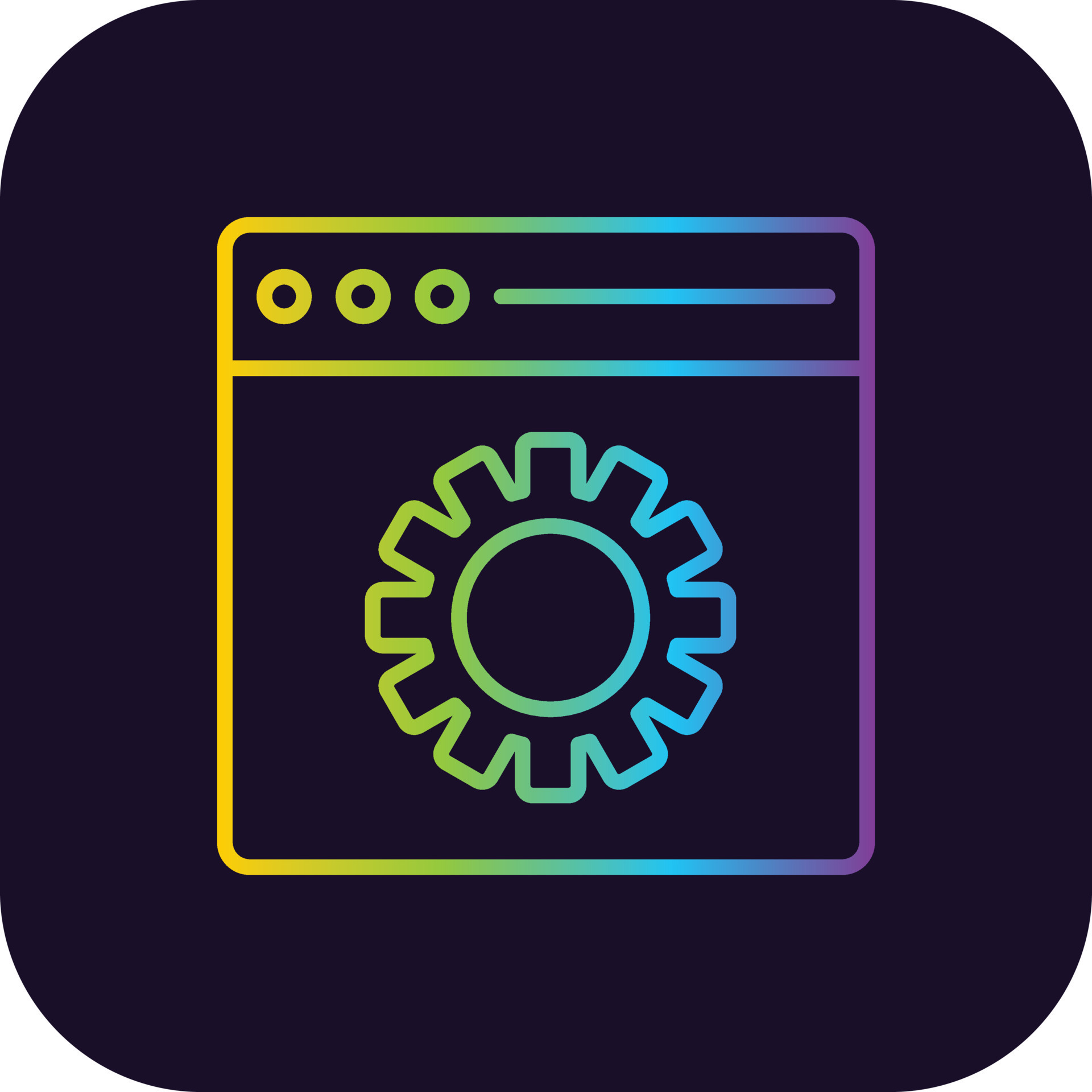 Browser Setting Gradient Icon 9775252 Vector Art At Vecteezy