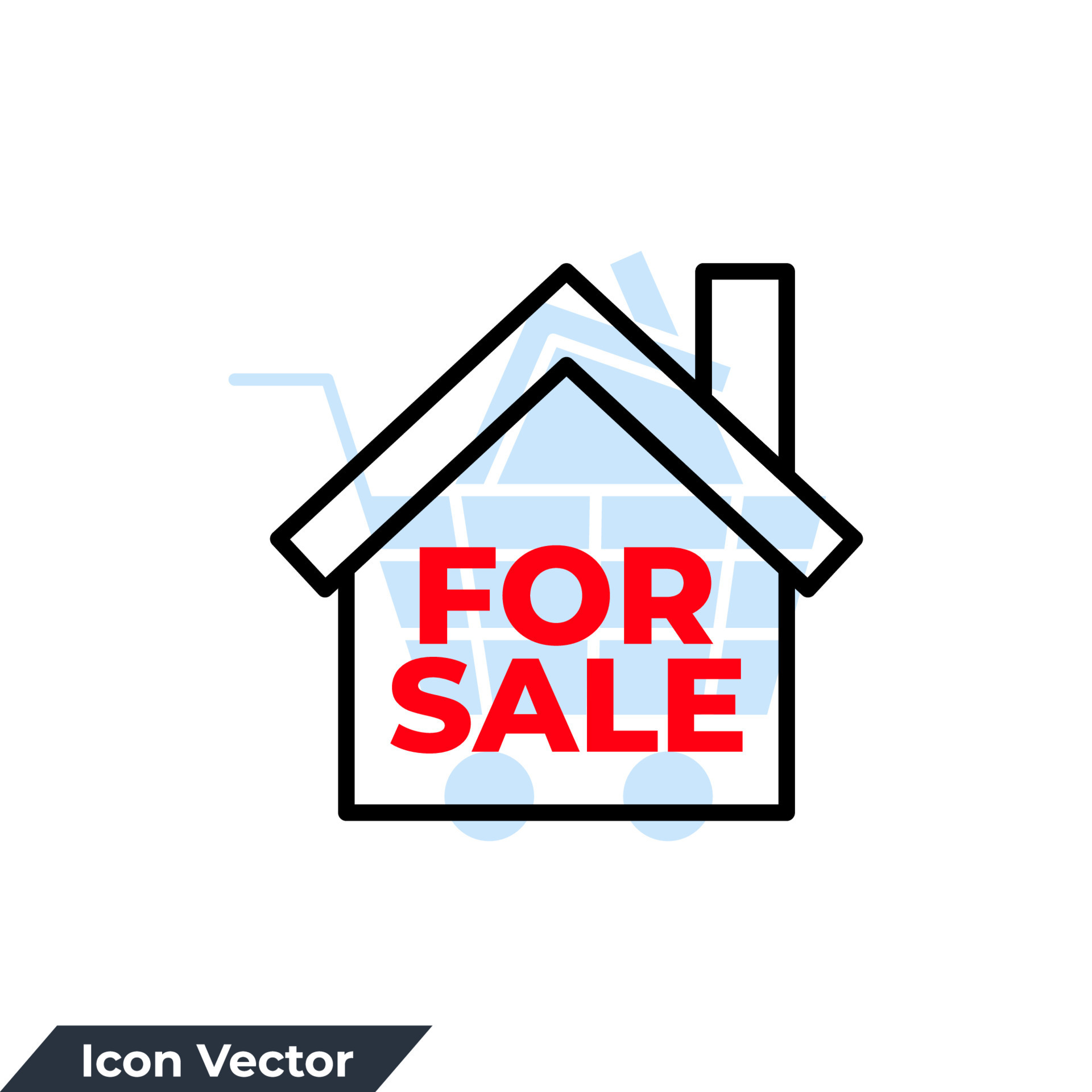 House for Sale icon logo vector illustration. for sale symbol template for graphic and web ...