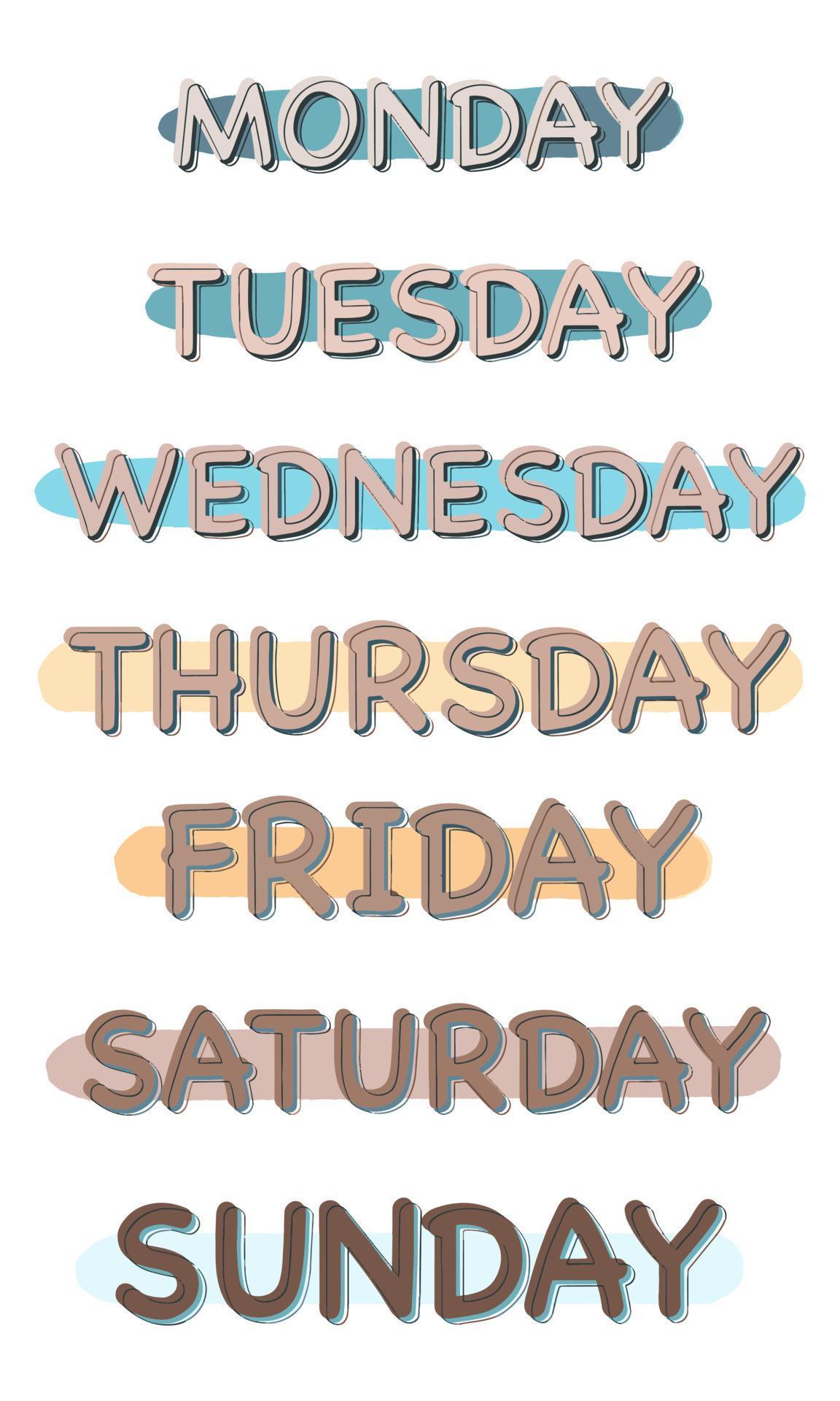Vector Set of phrases with days of the week. Autumn Design for blog ...