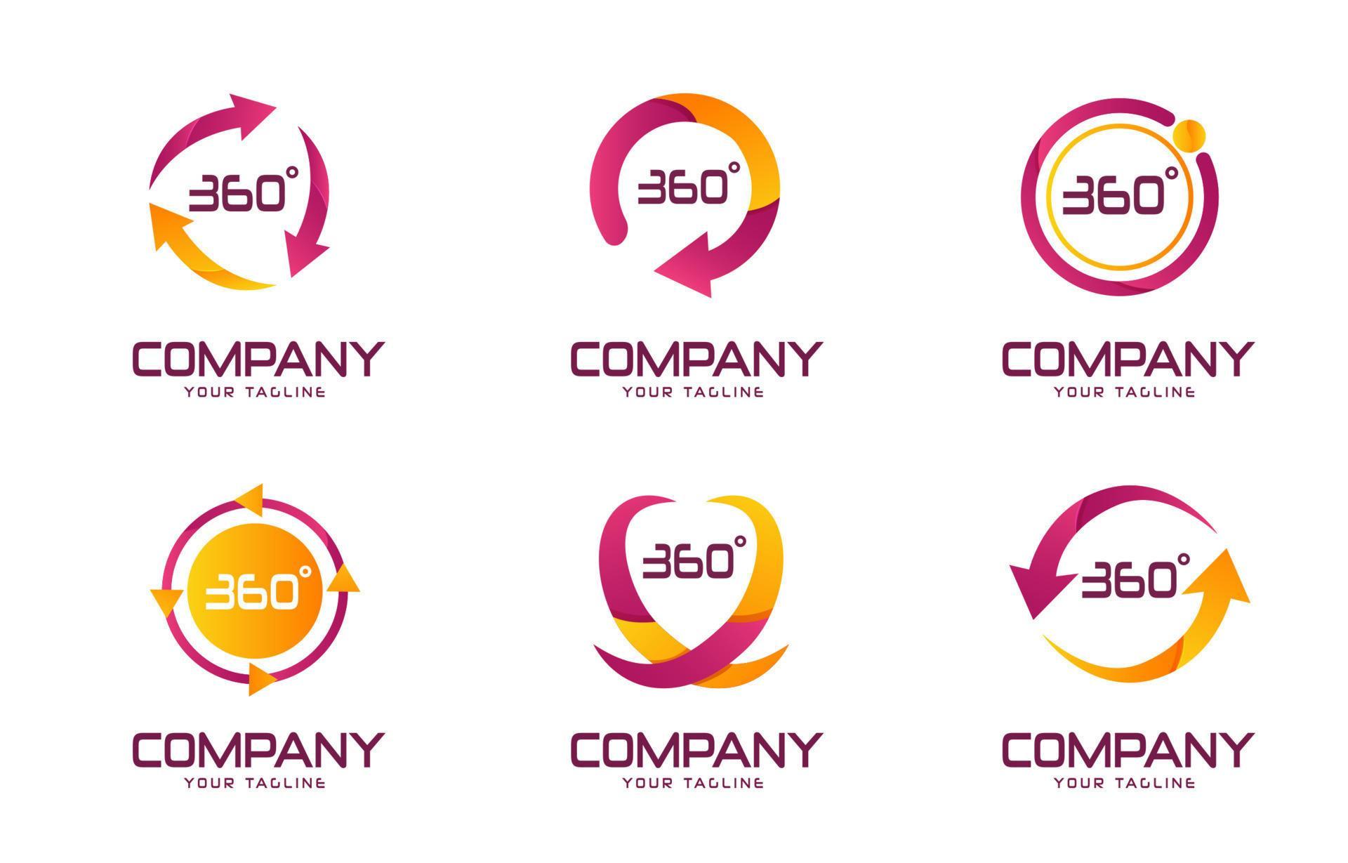 Gradient 360 Set Logo Collection 9780622 Vector Art at Vecteezy