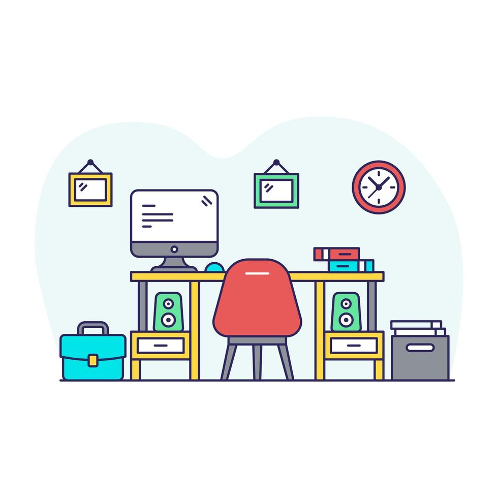 Perfect design illustration of computer table 9781071 Vector Art at ...