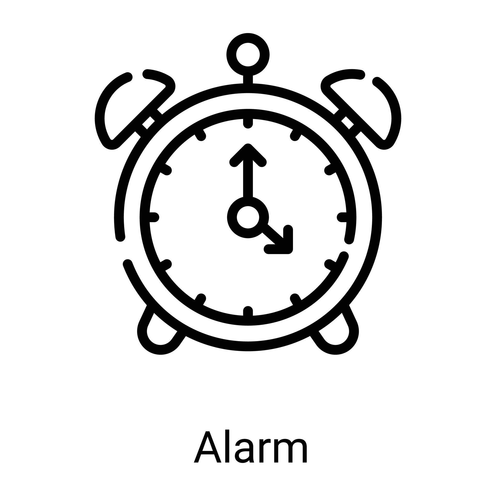 Alarm Clock Line Icon Isolated On White Background 9781317 Vector Art At Vecteezy