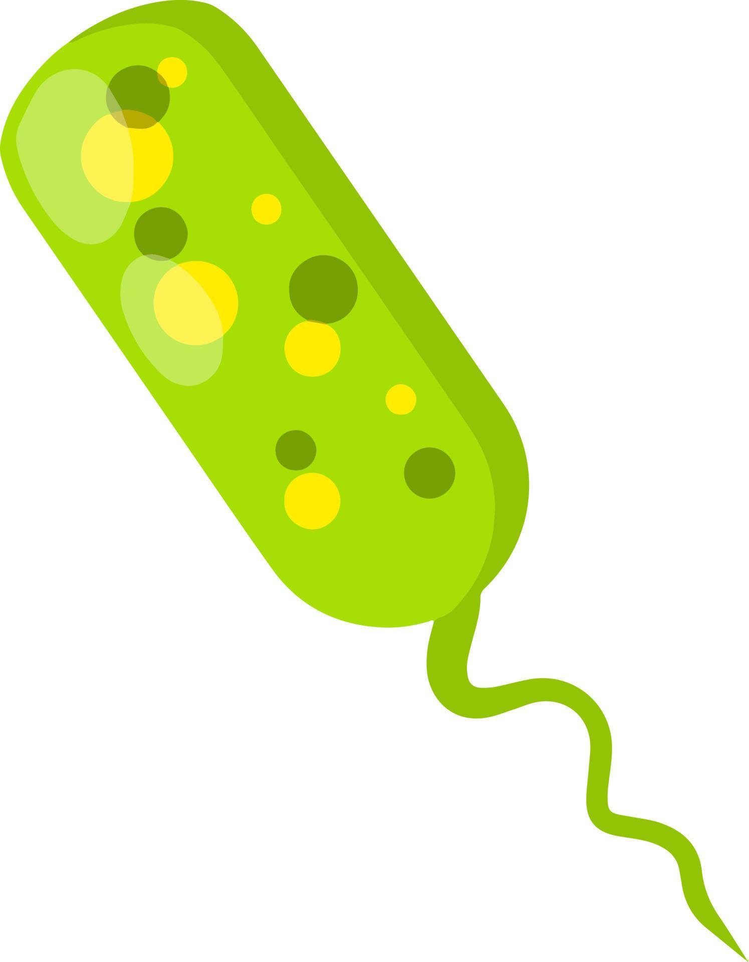 Virus And Green Bacteria Causative Agent Micro Organism Under A Microscope With Flagella