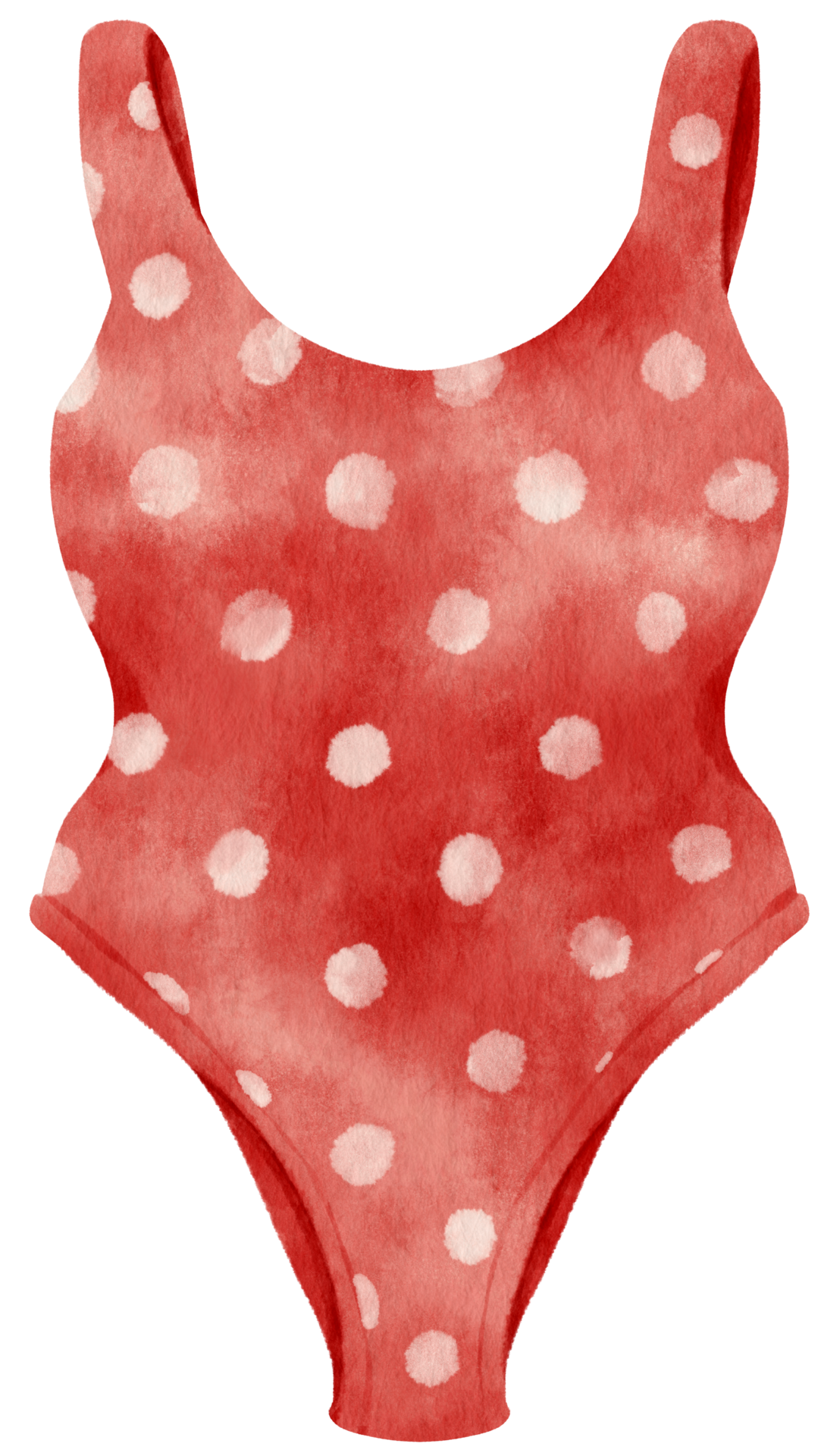 Red Polka Dot Bikini Swimsuits Watercolor Style For Summer Decorative
