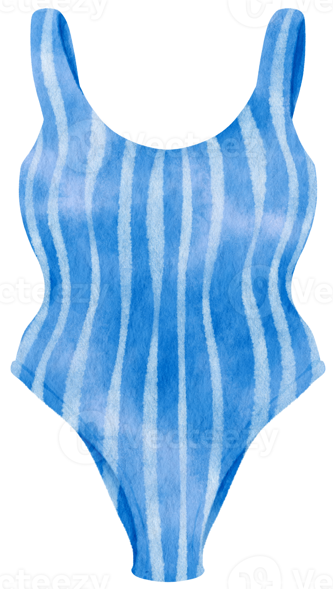 Blue Stripes Bikini Swimsuits Watercolor Style For Summer Decorative