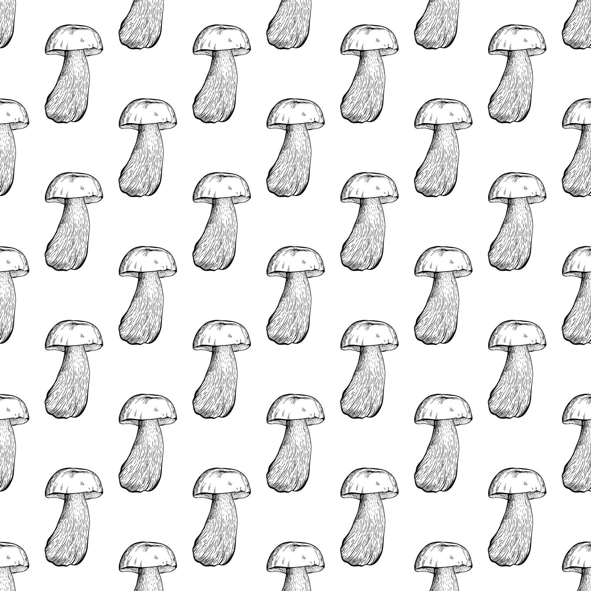 Seamless pattern with mushrooms . Vector illustration 9790700 Vector ...
