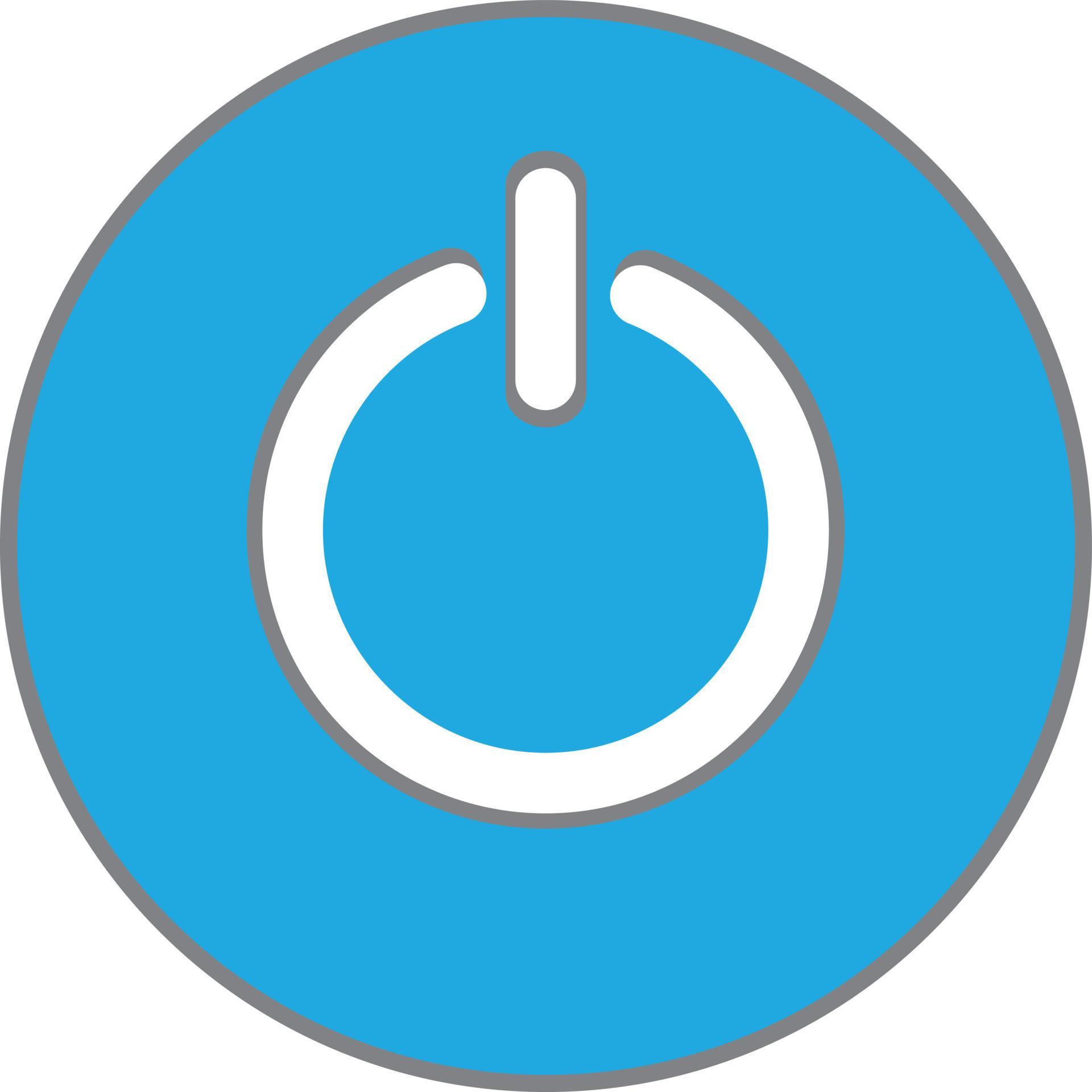 power button icon on white background. push button power sign. flat ...