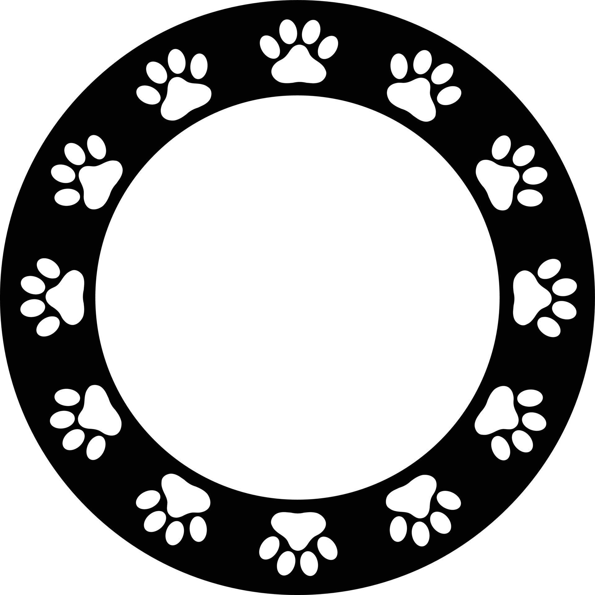 paw frame on white background. flat style. dog paw print border. black ...