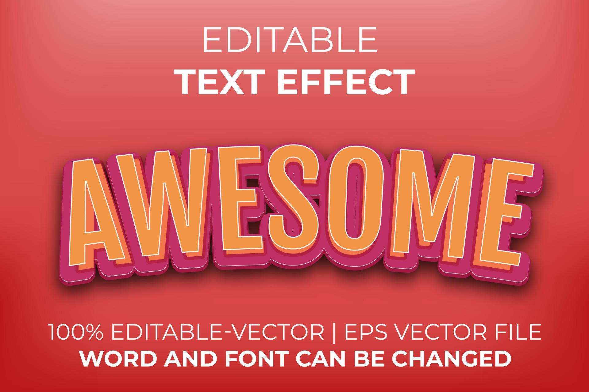 Awesome text effect, easy to edit 9796463 Vector Art at Vecteezy