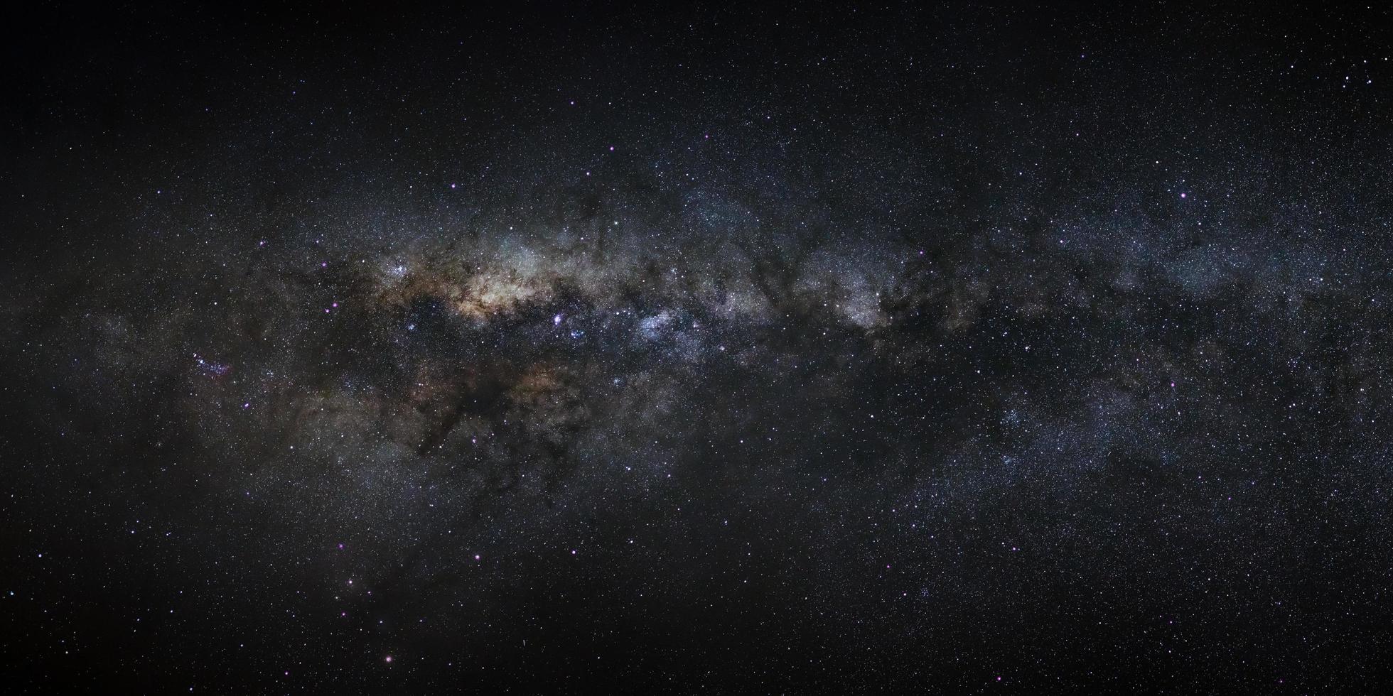 Panorama Milky Way Galaxy With Stars And Space Dust In The Universe Long Exposure Photograph