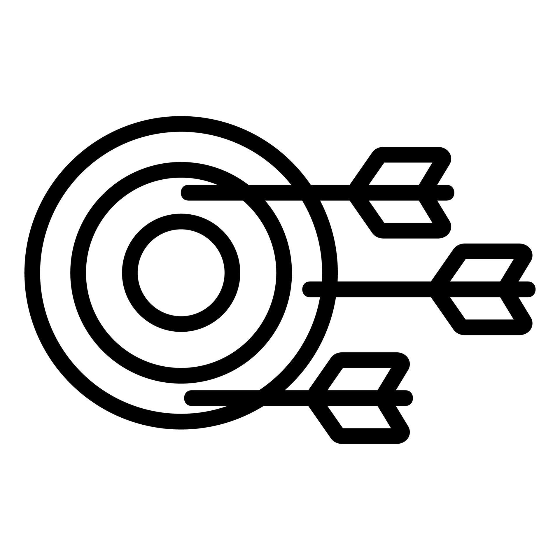 Target and Arrow Icon Vector. Isolated contour symbol illustration ...