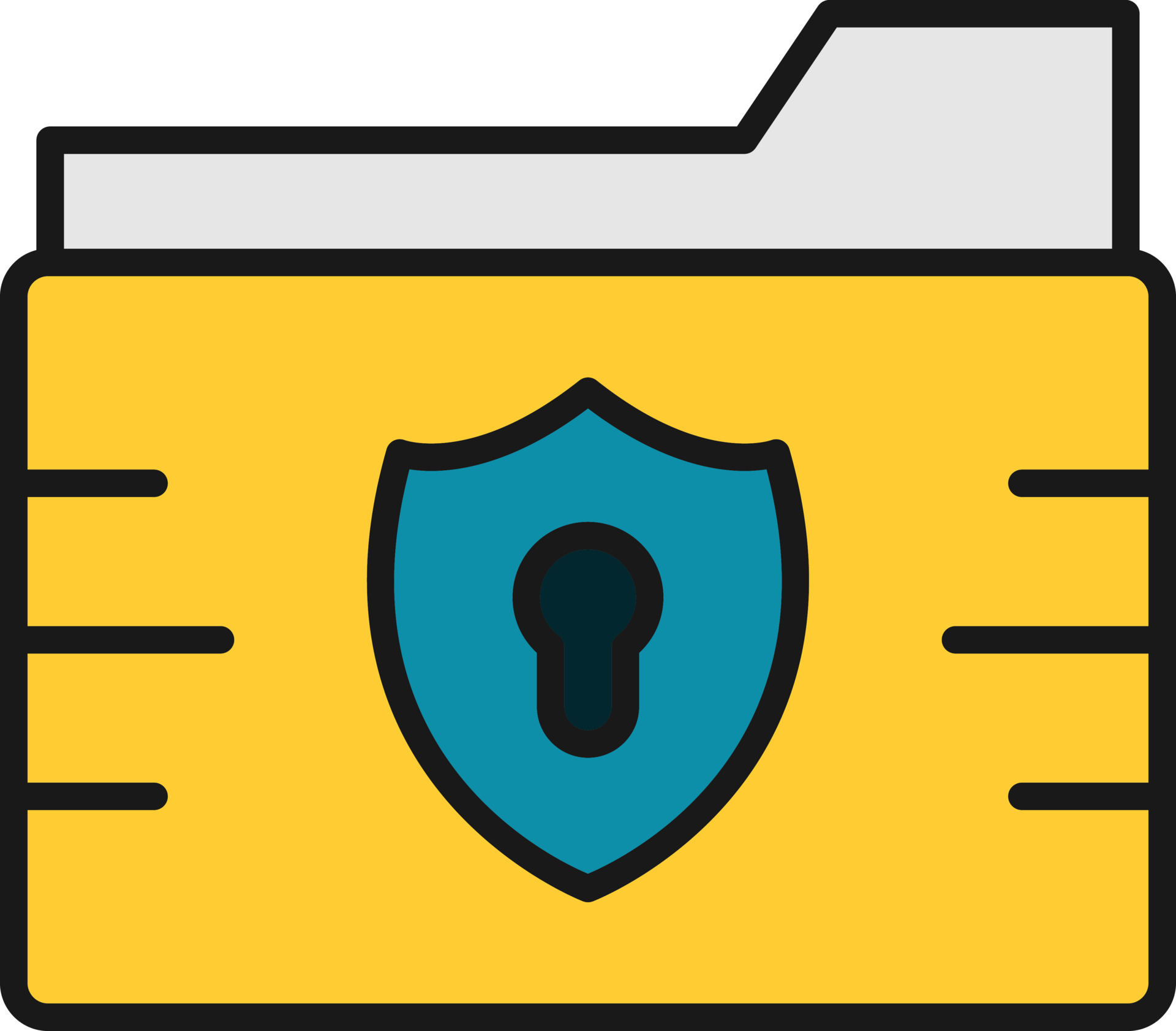 Folder Protection Line Filled 9809525 Vector Art At Vecteezy