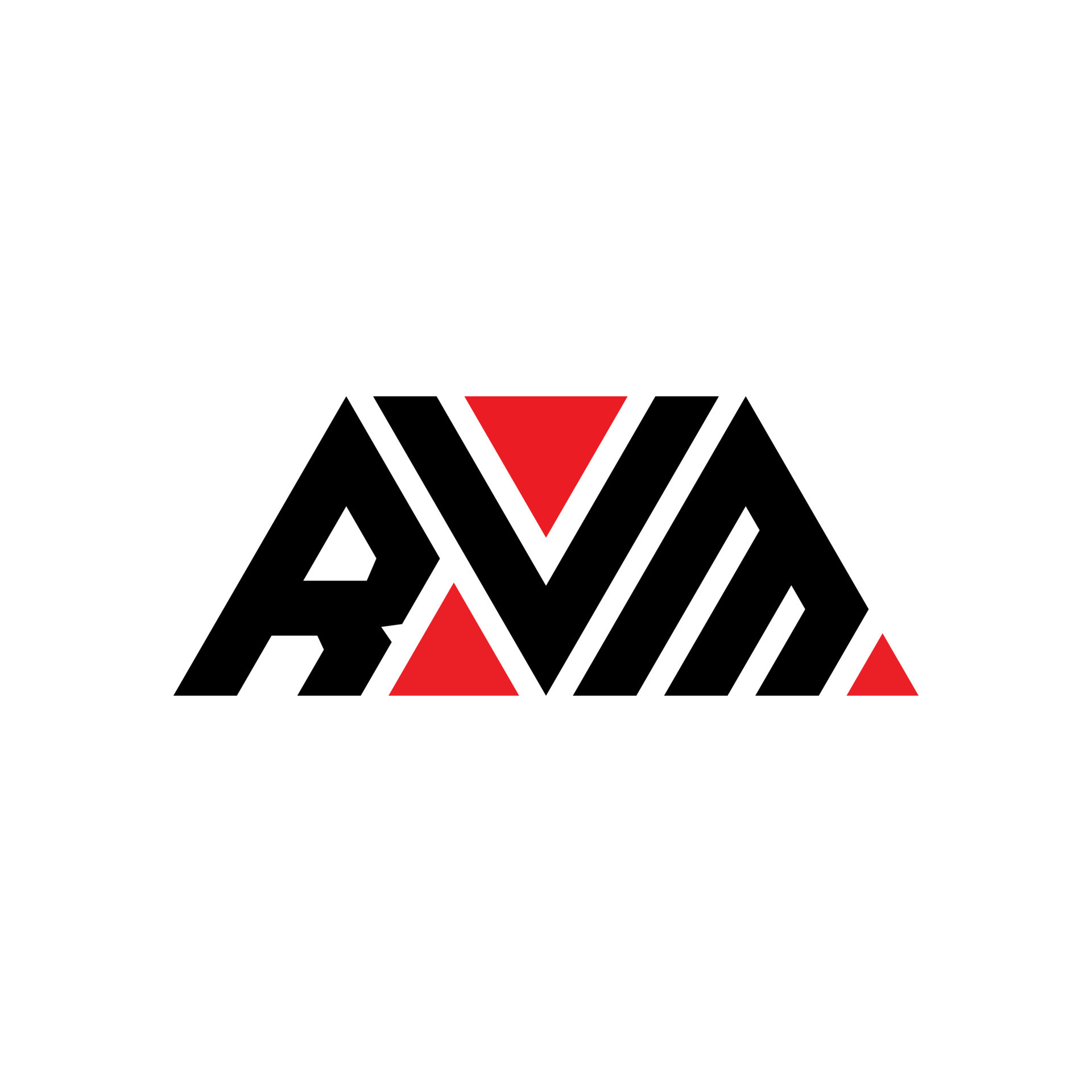 diseño de logotipo de letra triangular rvm con forma de triángulo. monograma de diseño de ...