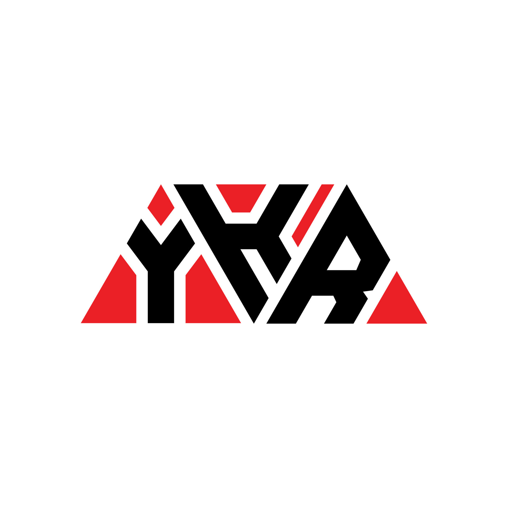 diseño de logotipo de letra de triángulo ykr con forma de triángulo. monograma de diseño del ...