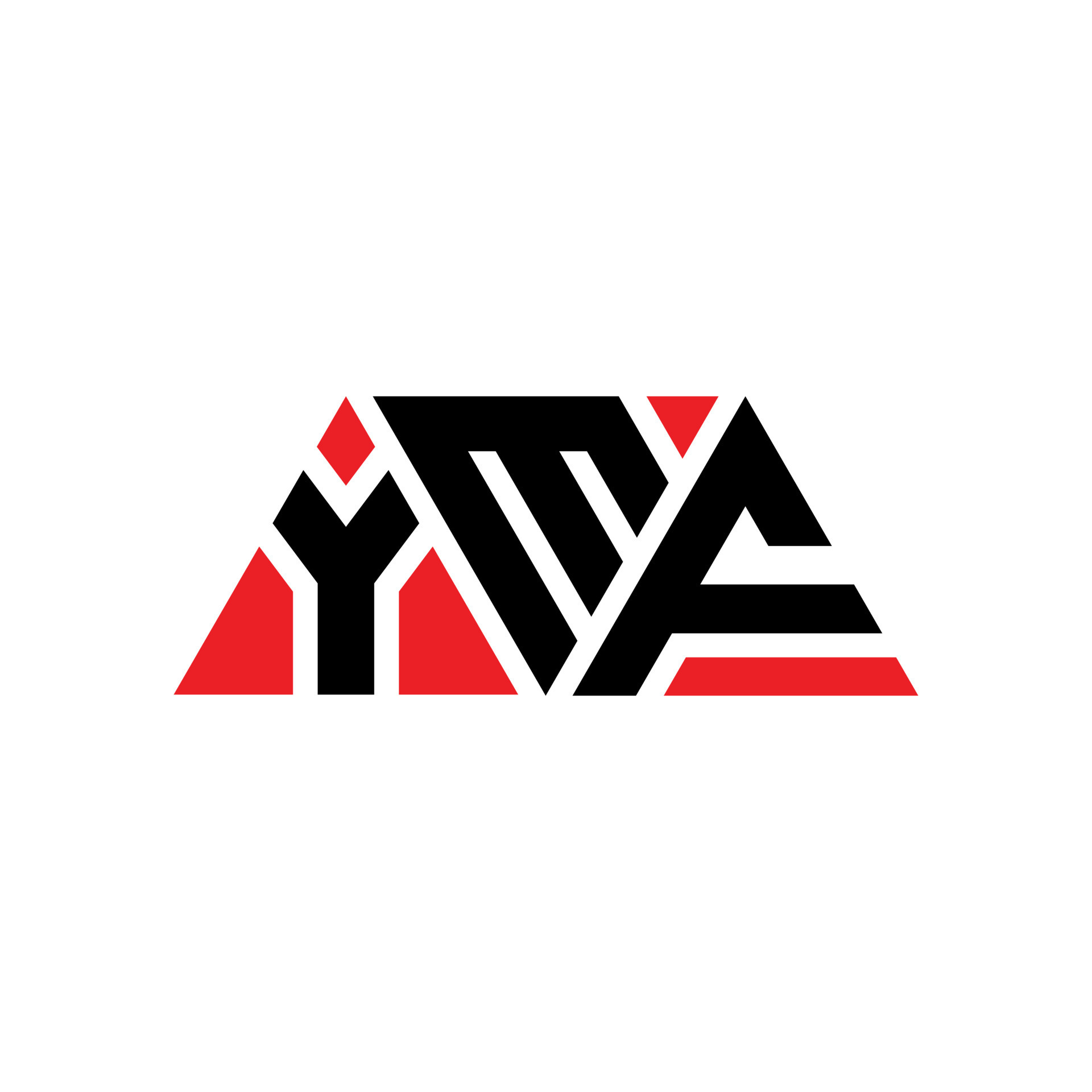YMF triangle letter logo design with triangle shape. YMF triangle logo design monogram. YMF ...