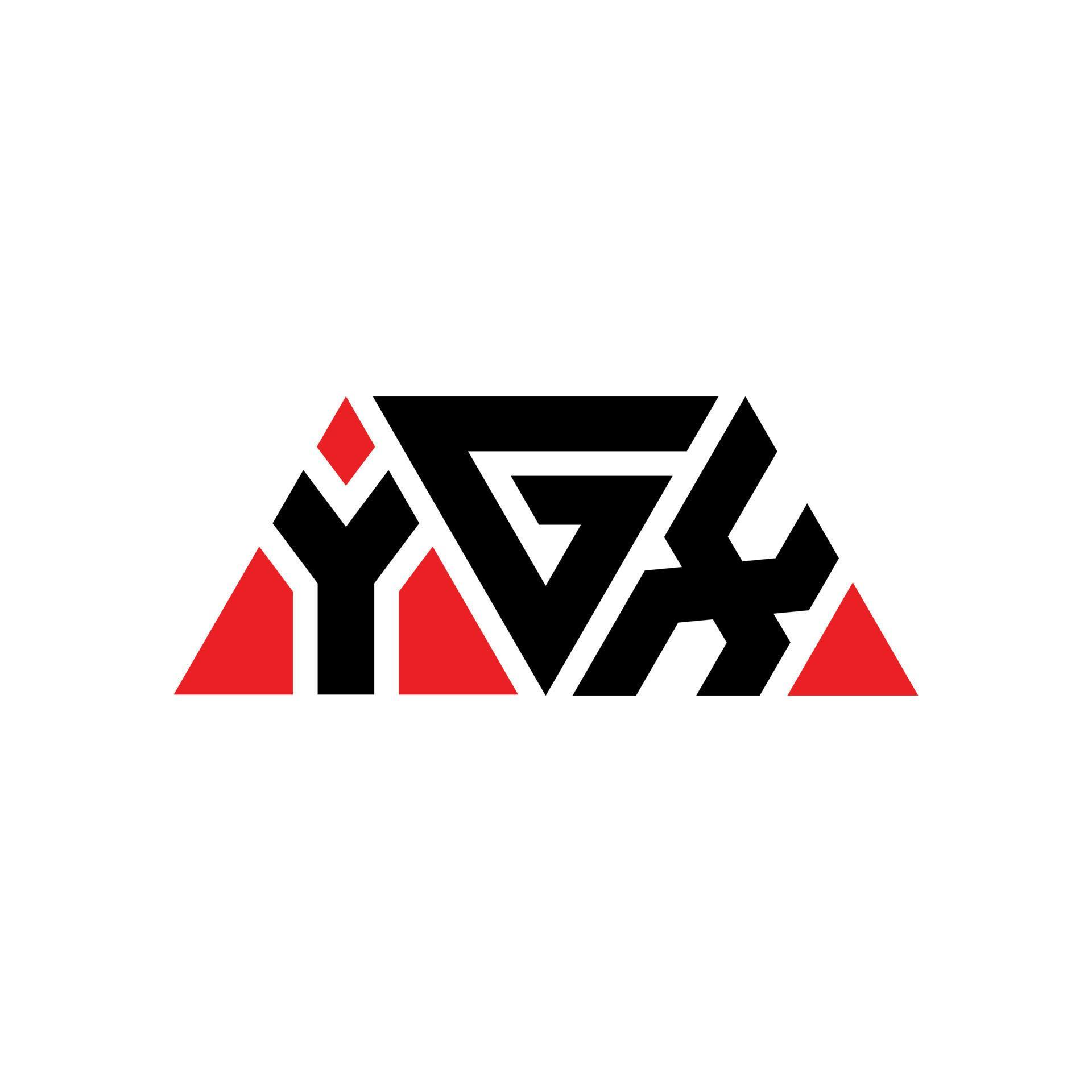 Diseño de logotipo de letra triangular ygx con forma de triángulo. monograma de diseño del ...