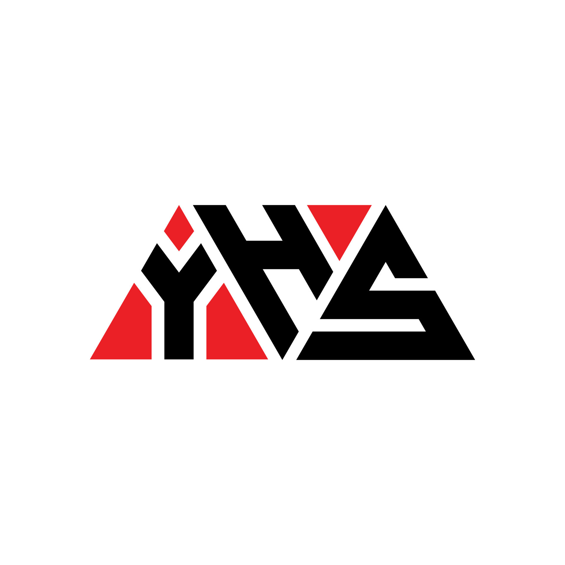 diseño de logotipo de letra triangular yhs con forma de triángulo. monograma de diseño del ...