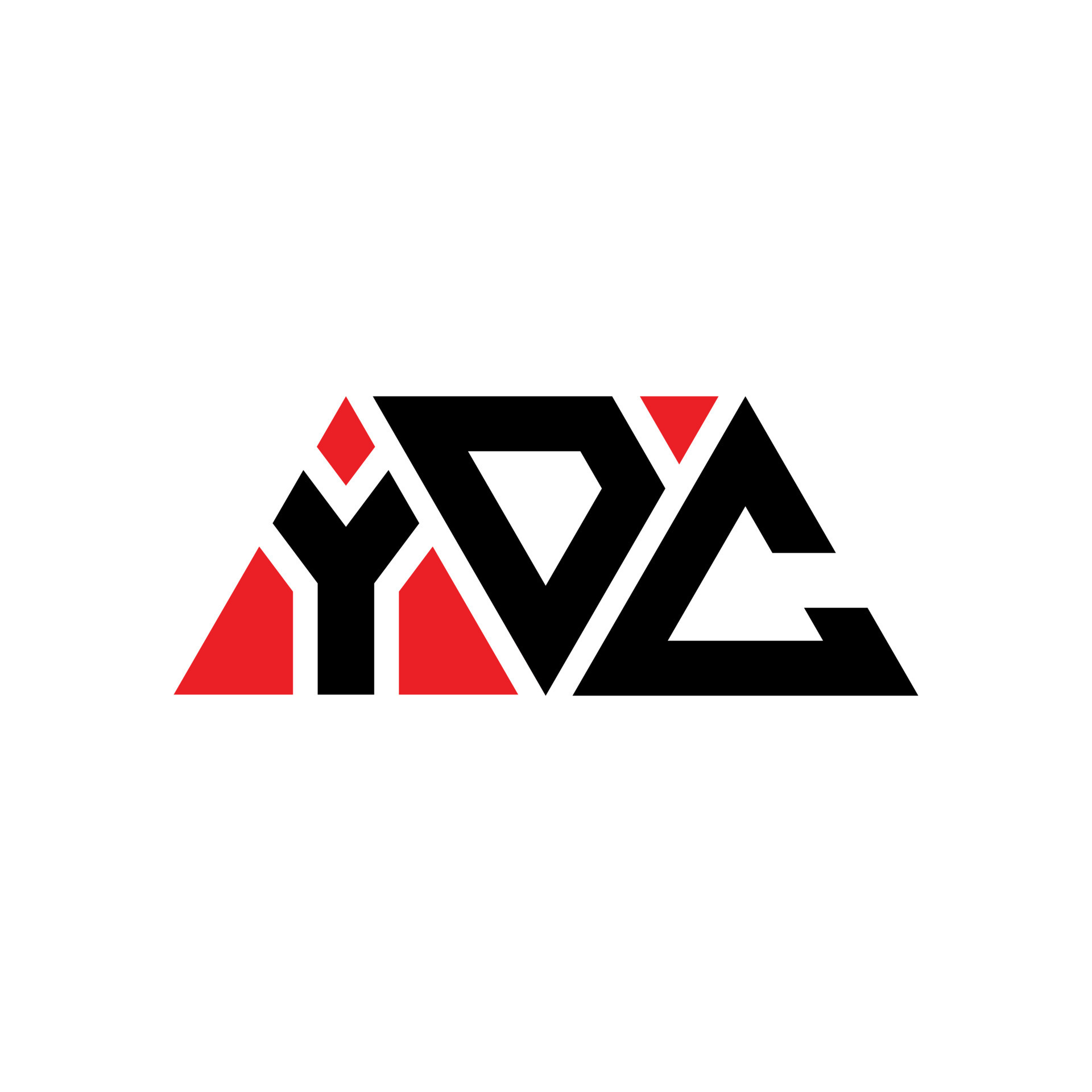 YDC triangle letter logo design with triangle shape. YDC triangle logo design monogram. YDC ...