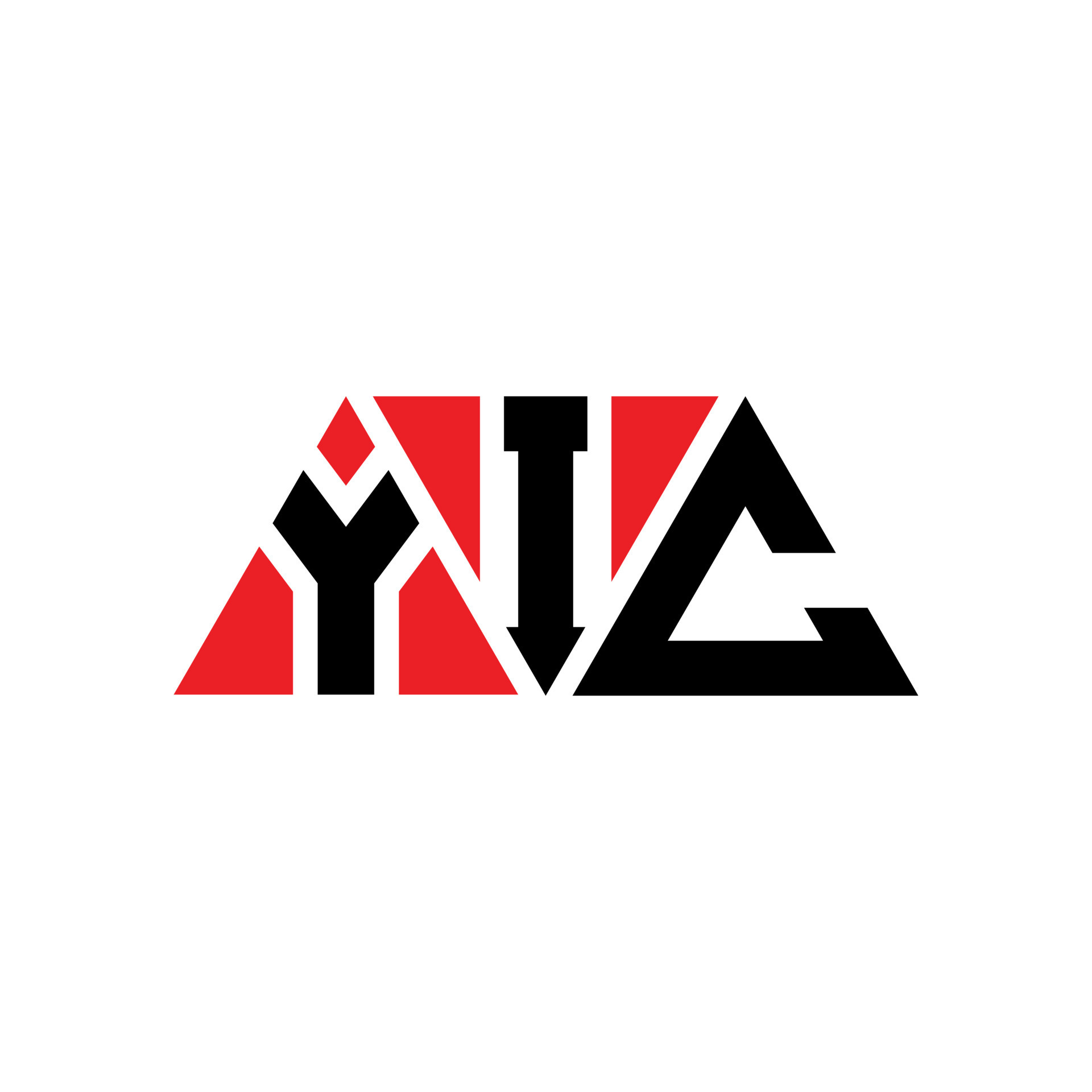 YIC triangle letter logo design with triangle shape. YIC triangle logo design monogram. YIC ...