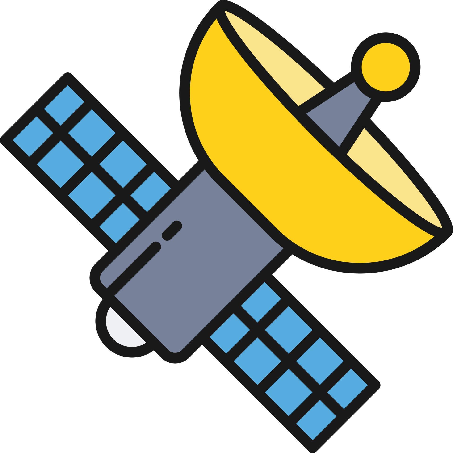 Satellite Line Filled 9818604 Vector Art at Vecteezy