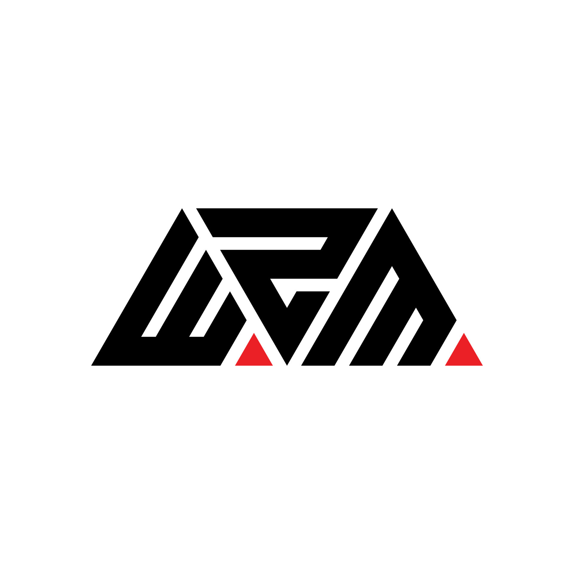 WZM triangle letter logo design with triangle shape. WZM triangle logo design monogram. WZM ...