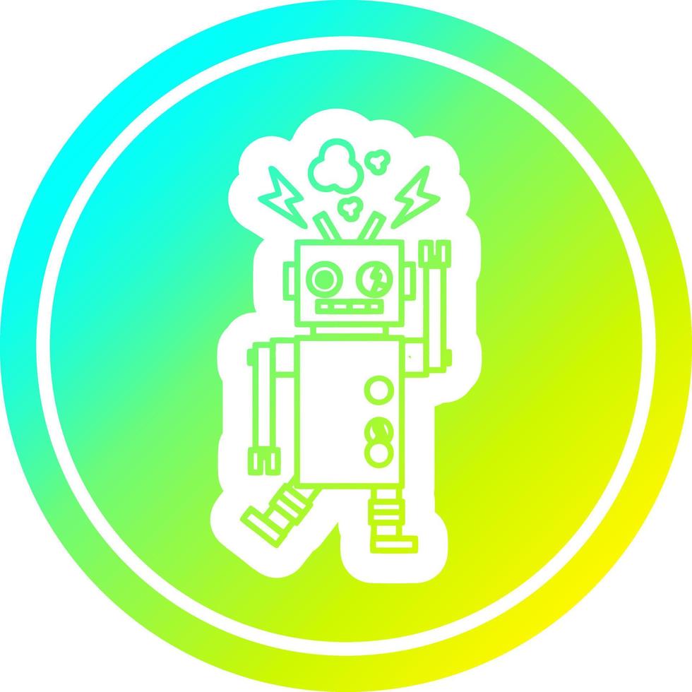 Malfunctioning Robot Circular In Cold Gradient Spectrum 9824224 Vector Art At Vecteezy