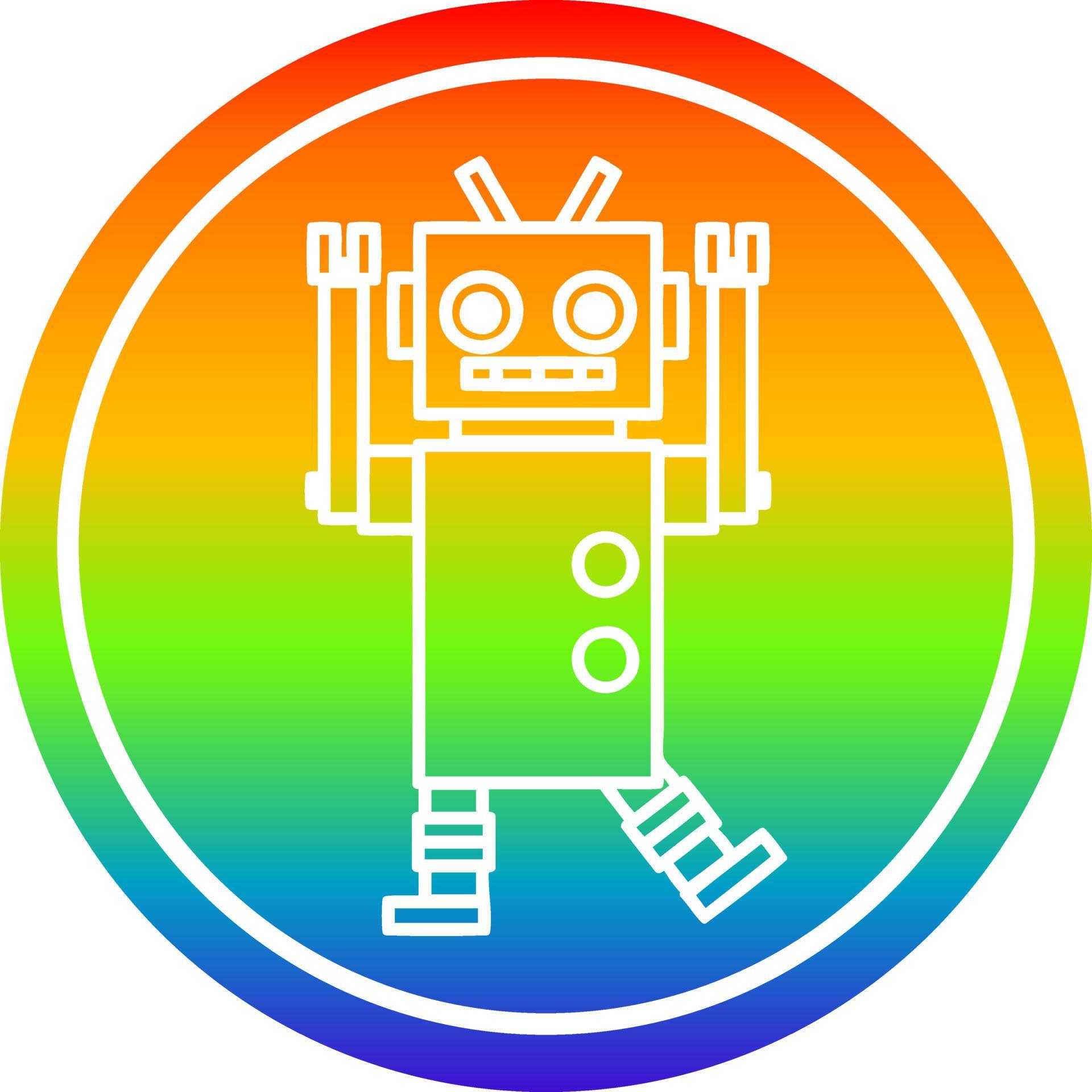 dancing robot circular in rainbow spectrum 9824242 Vector Art at Vecteezy