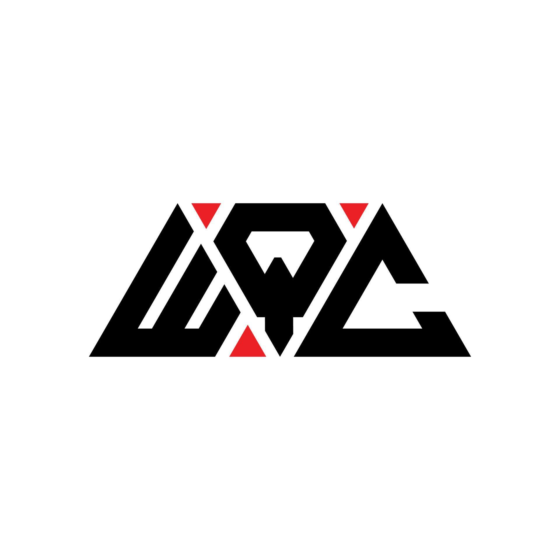 WQC triangle letter logo design with triangle shape. WQC triangle logo design monogram. WQC ...