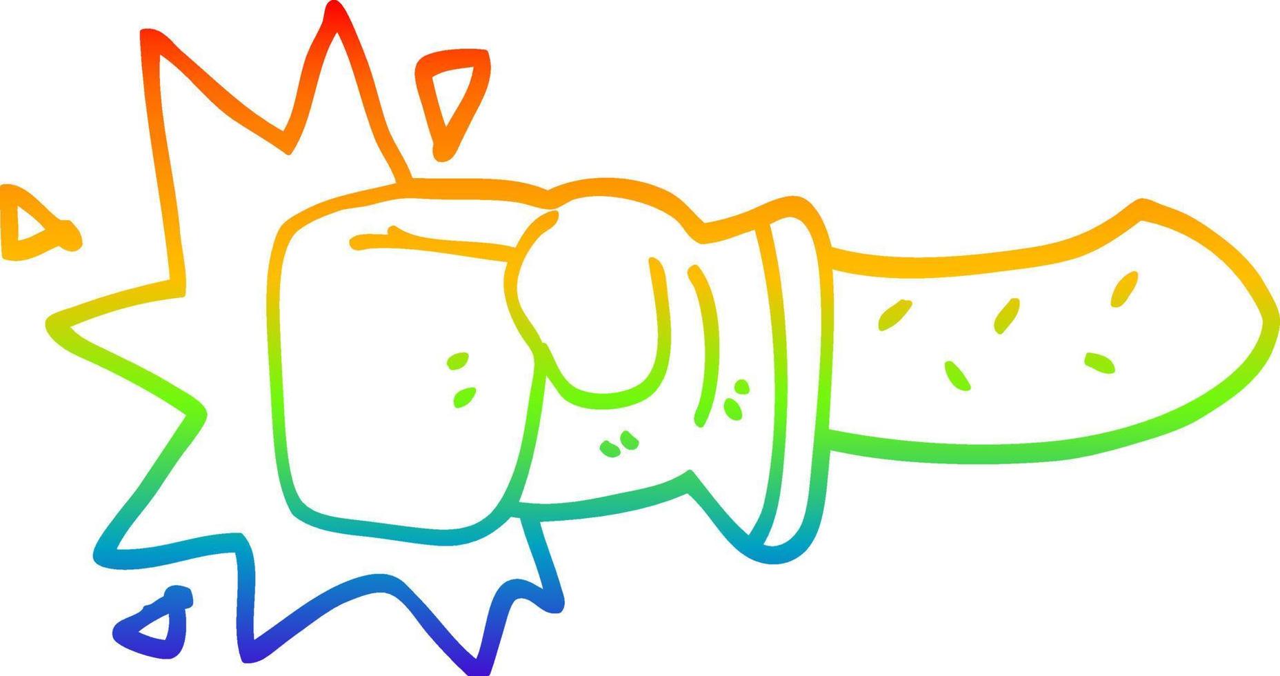 Rainbow Gradient Line Drawing Cartoon Punch 9825890 Vector Art At Vecteezy