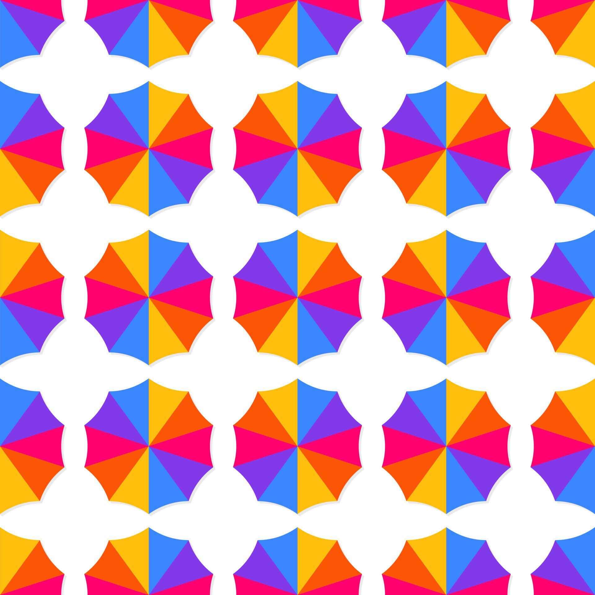 Top view of colorful beach umbrella . Summer seamless pattern. Vector ...