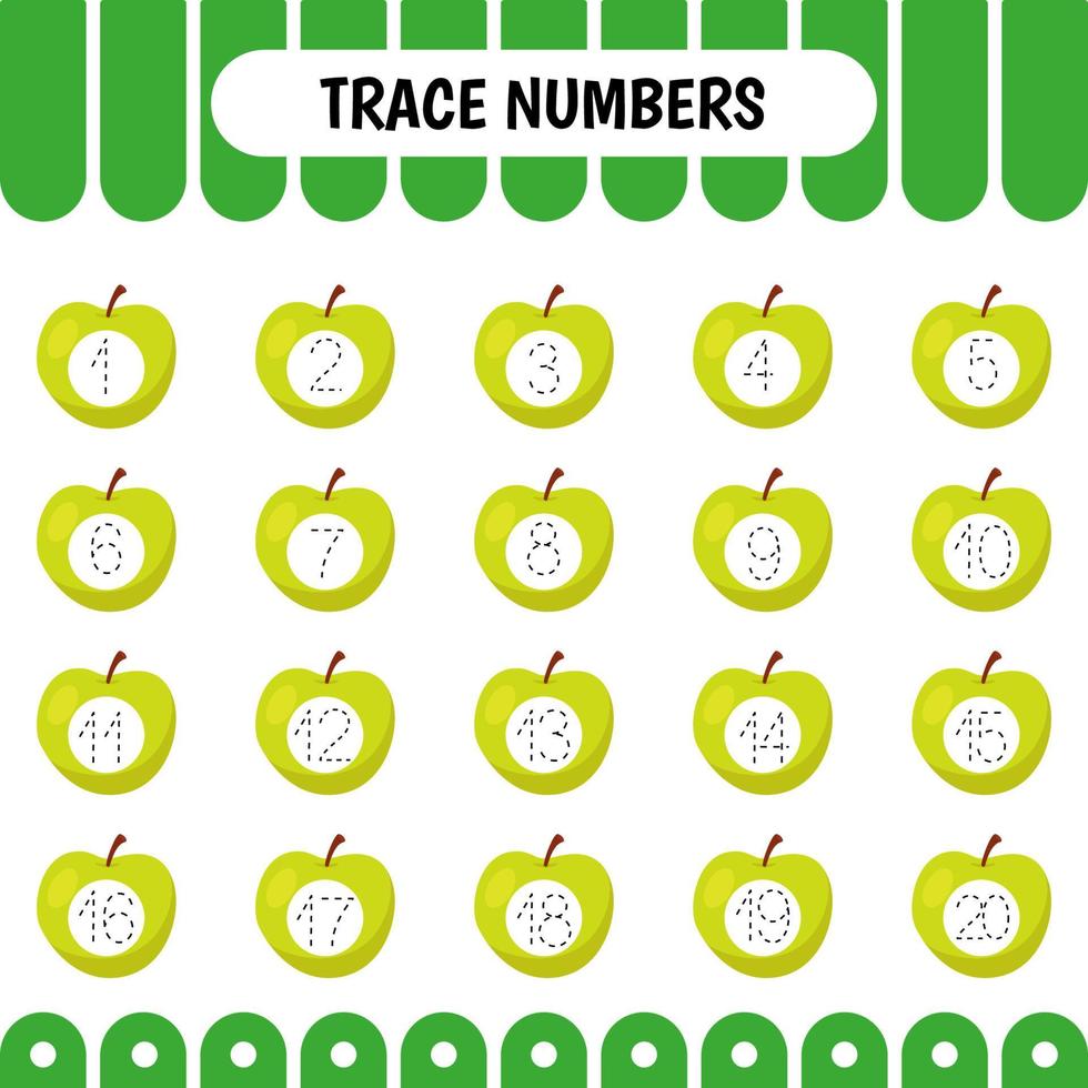 número 1-20. trazar y escribir. práctica de escritura a mano para niños ...