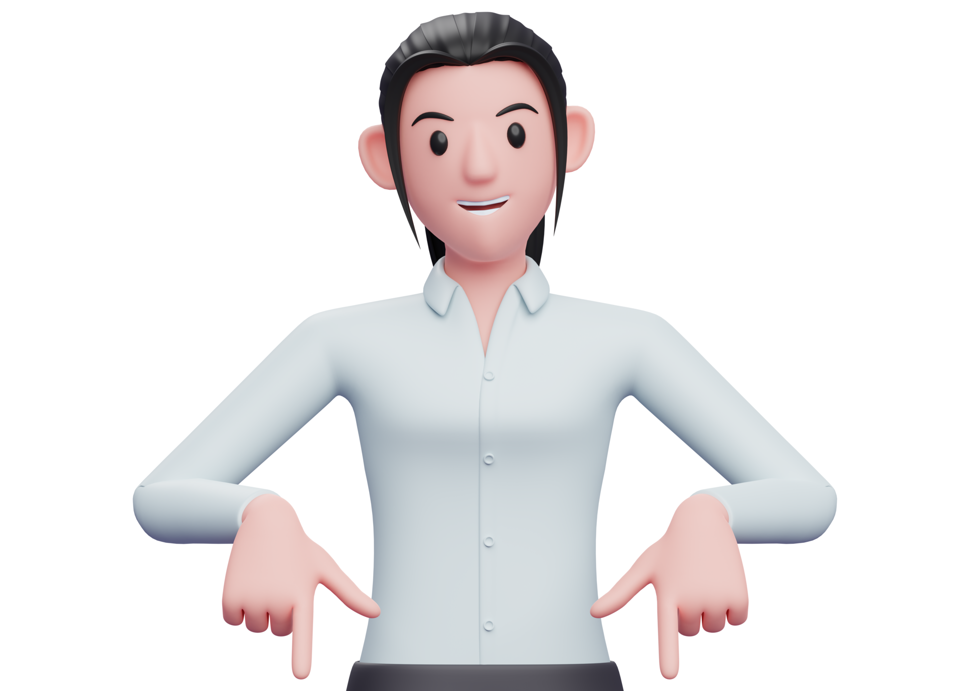 3d Business Woman Pointing Down Business Woman Character Illustration 3d Rendering 9827145 Png