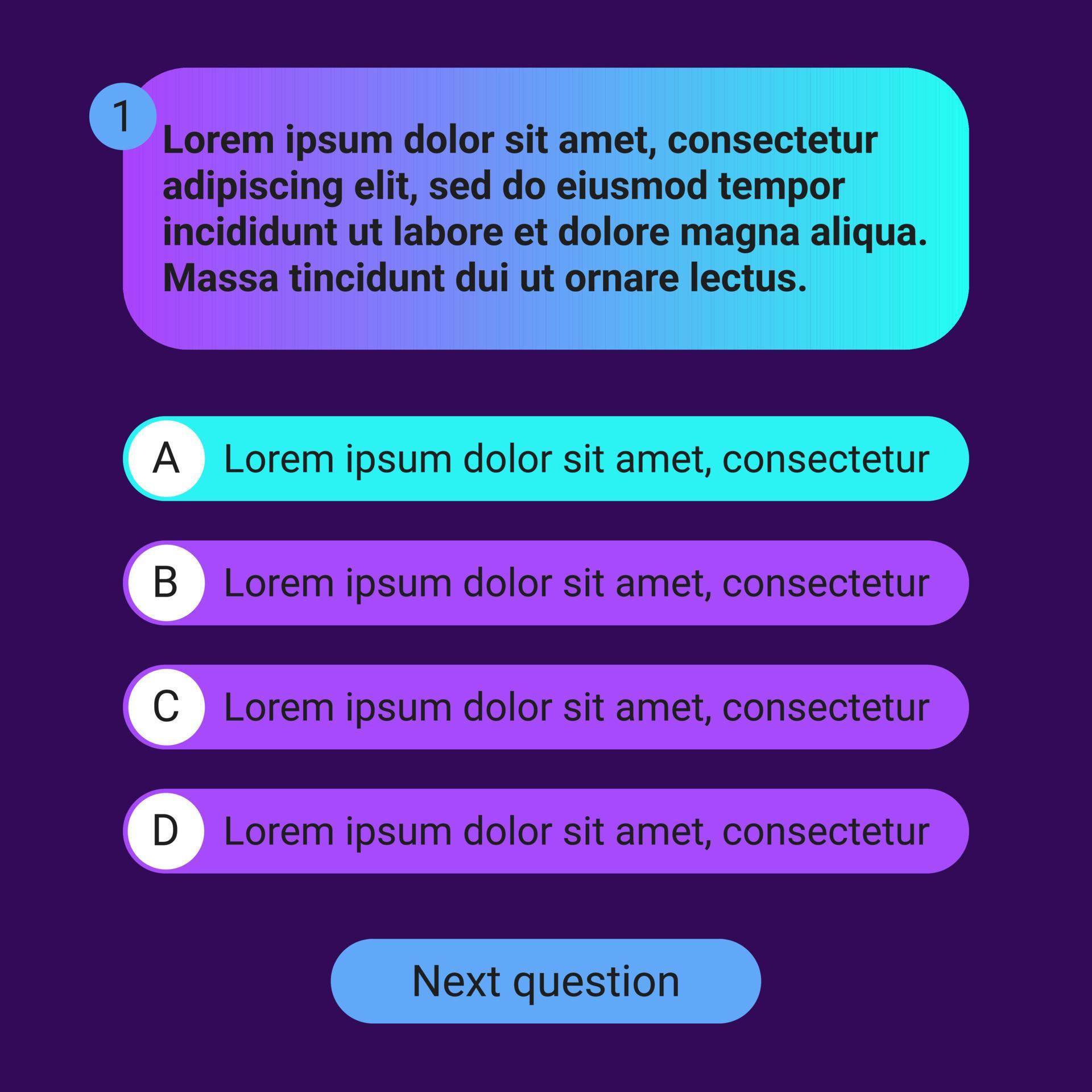 Quiz test template ui design vector illustration 9827219 Vector Art at ...