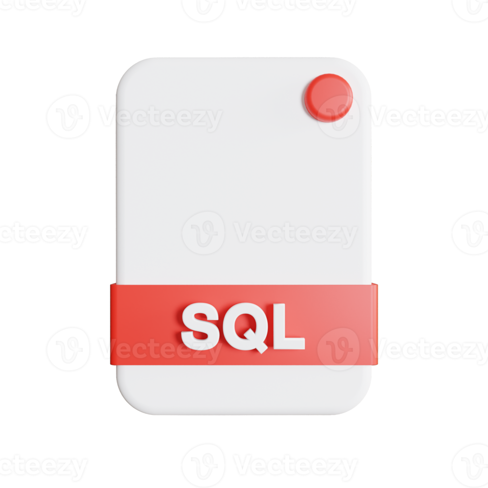 File Formats Icon 3d Render Sql 9827747 Png