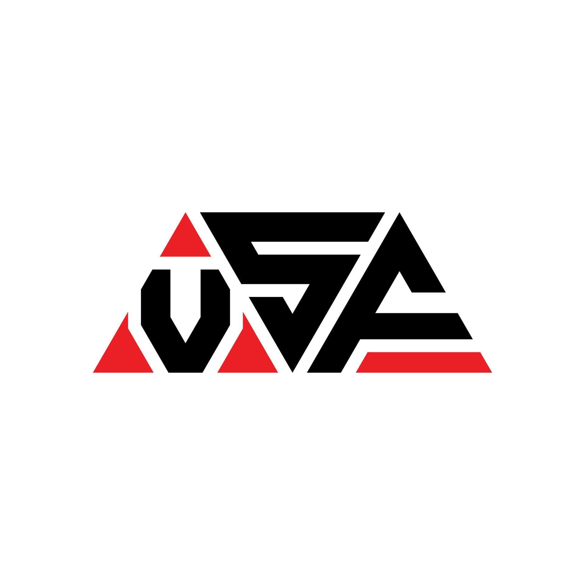 diseño de logotipo de letra de triángulo vsf con forma de triángulo. monograma de diseño del ...
