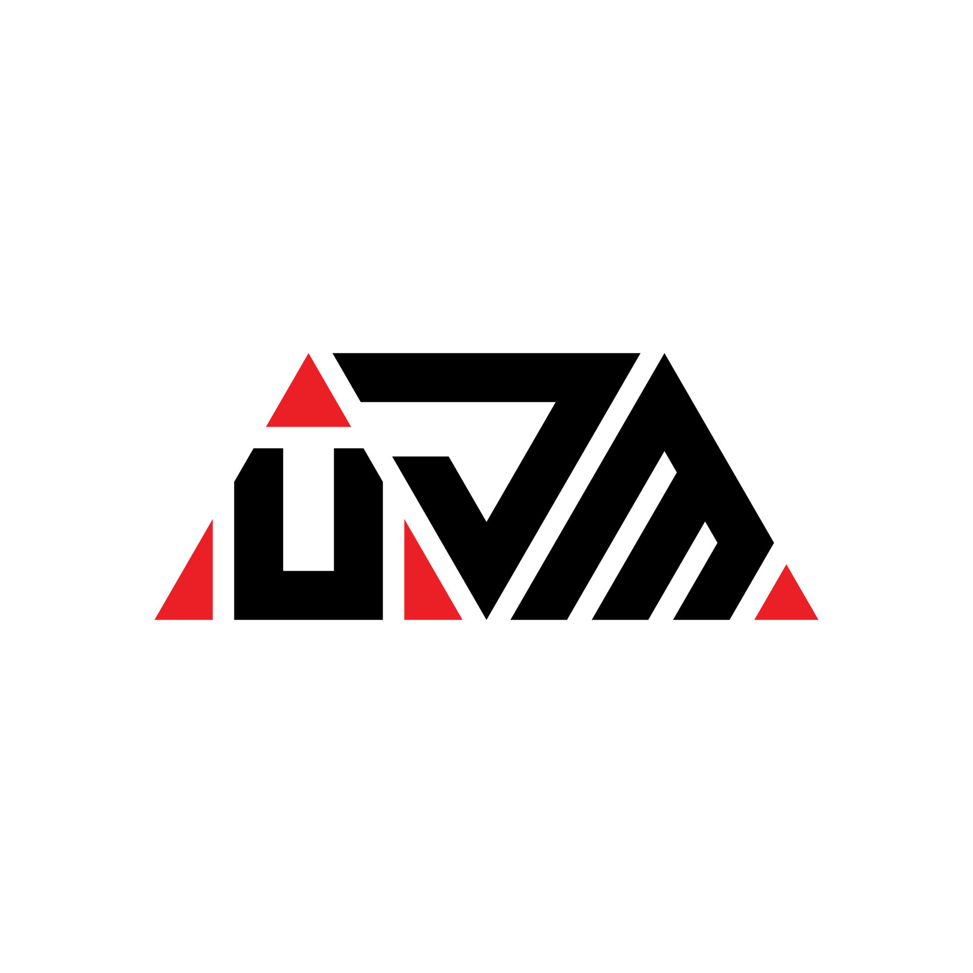 diseño de logotipo de letra triangular ujm con forma de triángulo. monograma de diseño del ...