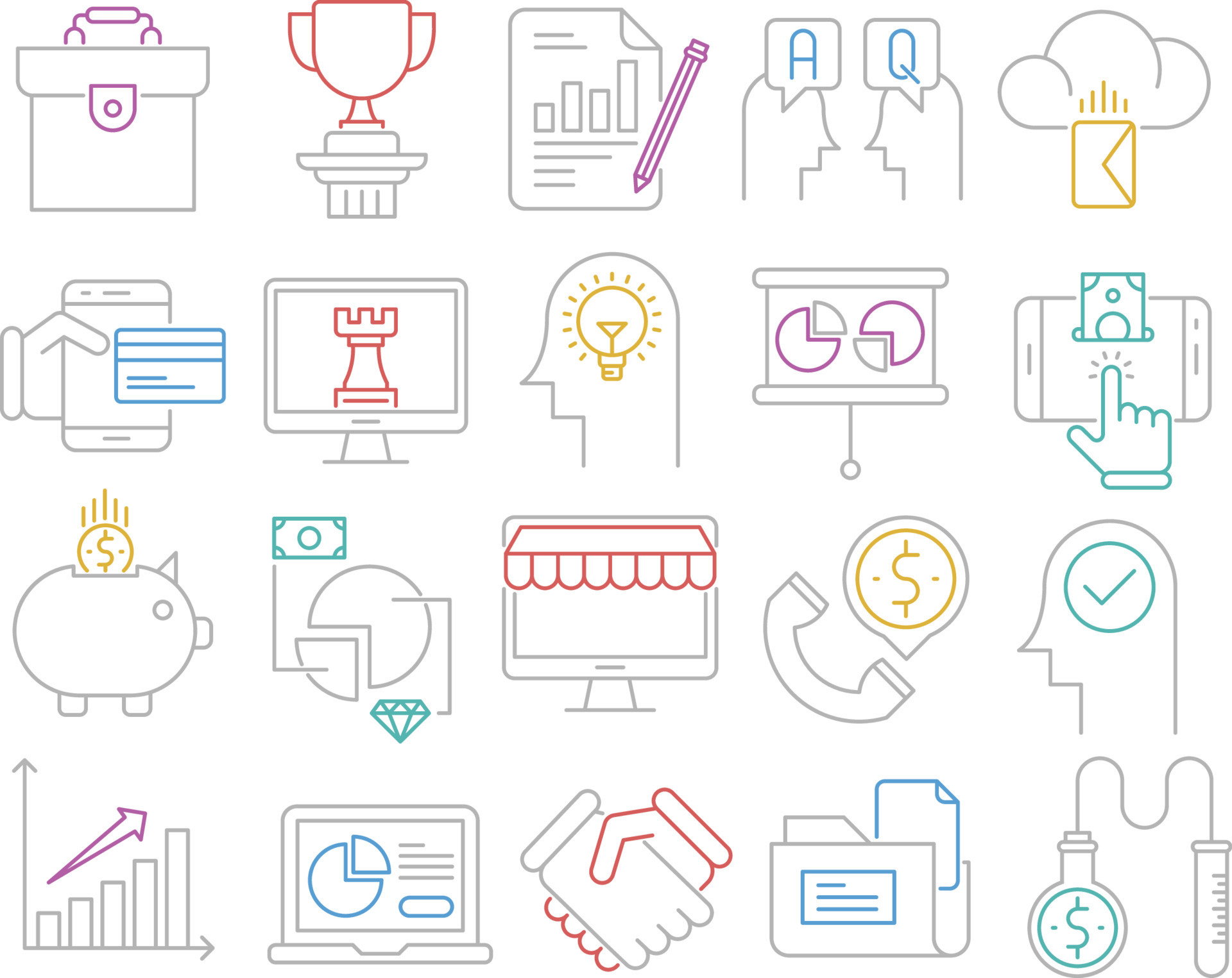 Set of Vector Icons Related to Business and finance. 9829995 Vector Art ...