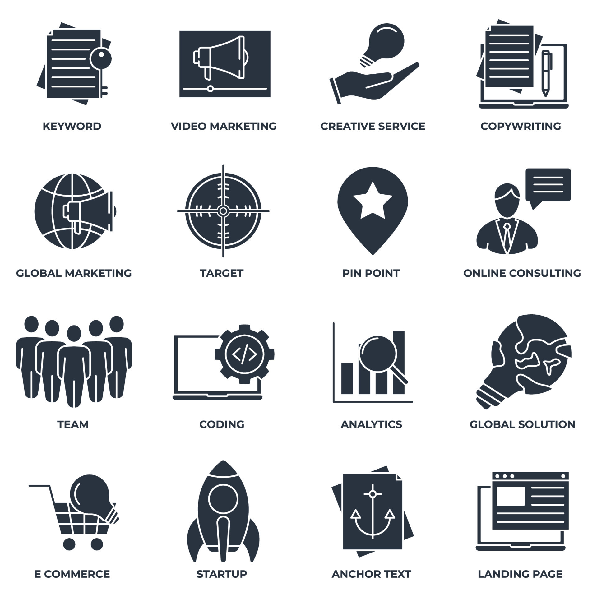 Set of Search Engine Optimization icon logo vector illustration. SEO ...