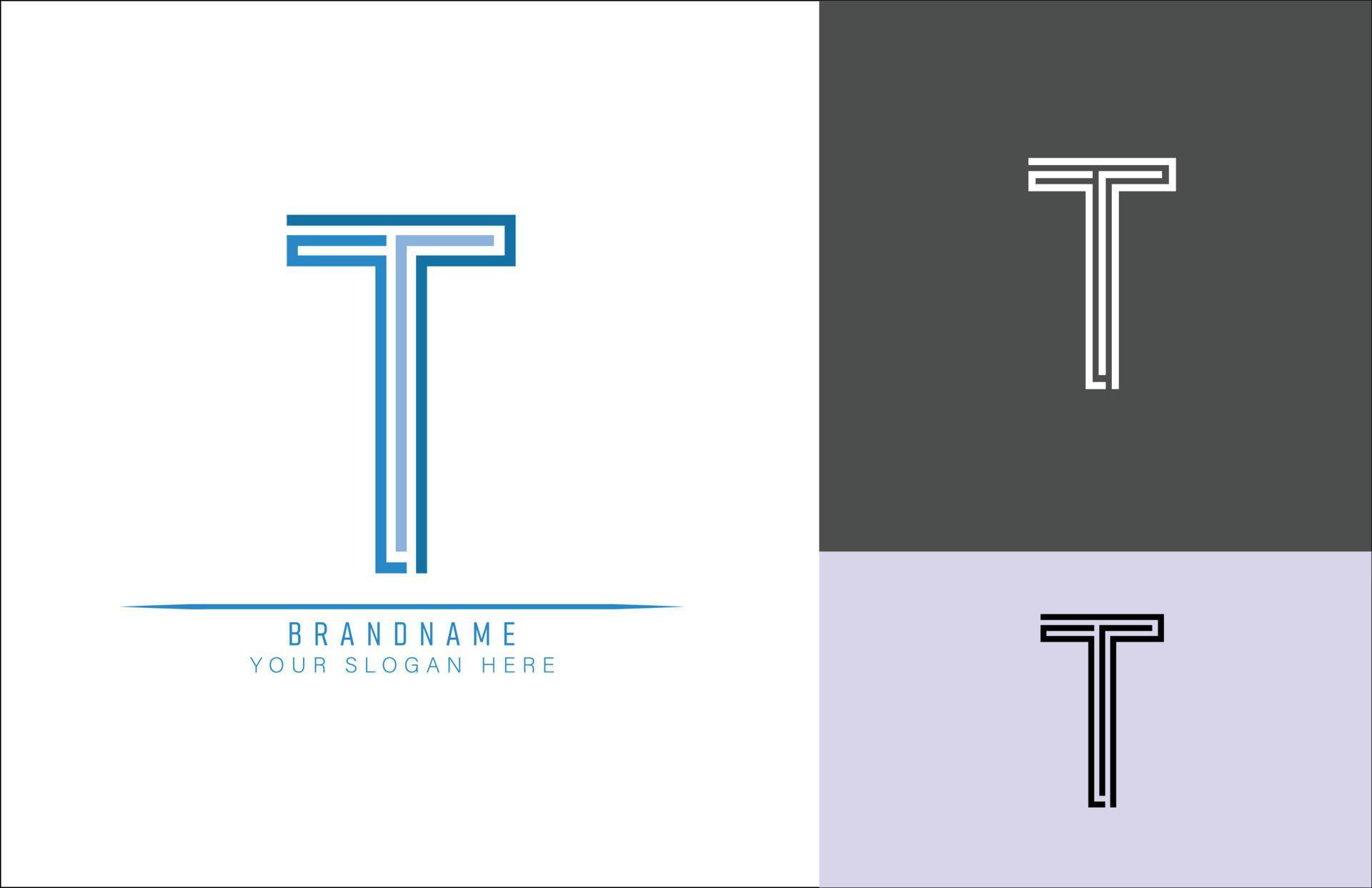 Monogram alphabet letter T logo, suitable for logos, titles and headers 9832367 Vector Art at ...