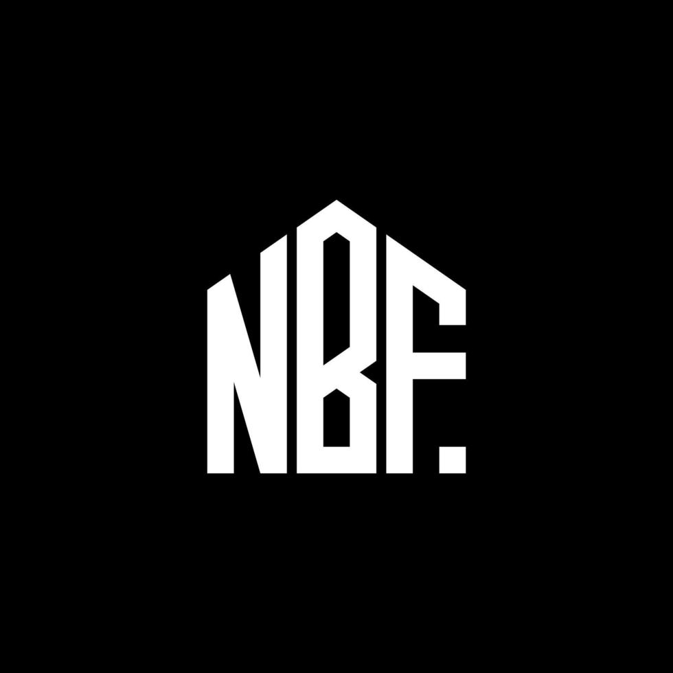 Diseño de letras nbf. Diseño de logotipo de letras nbf sobre fondo negro. Concepto de logotipo ...