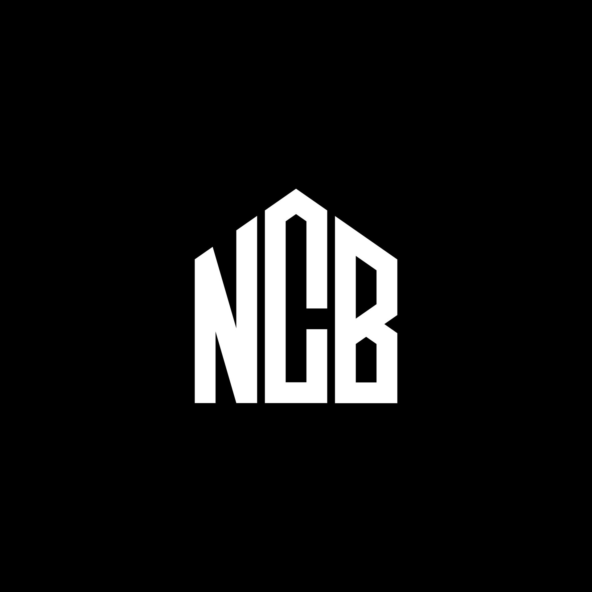 Diseño De Letras Ncb Diseño De Logotipo De Letras Ncb Sobre Fondo Negro Concepto De Logotipo