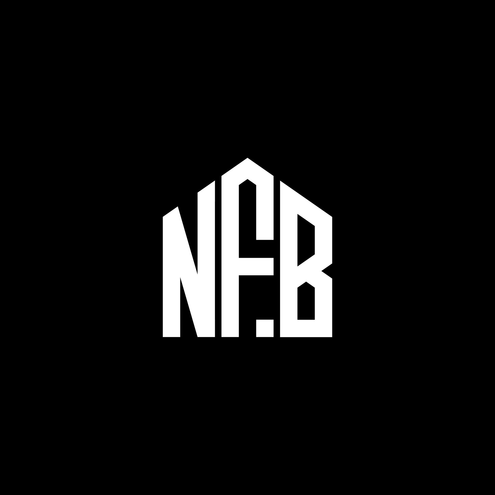 NFB letter logo design on BLACK background. NFB creative initials letter logo concept. NFB ...