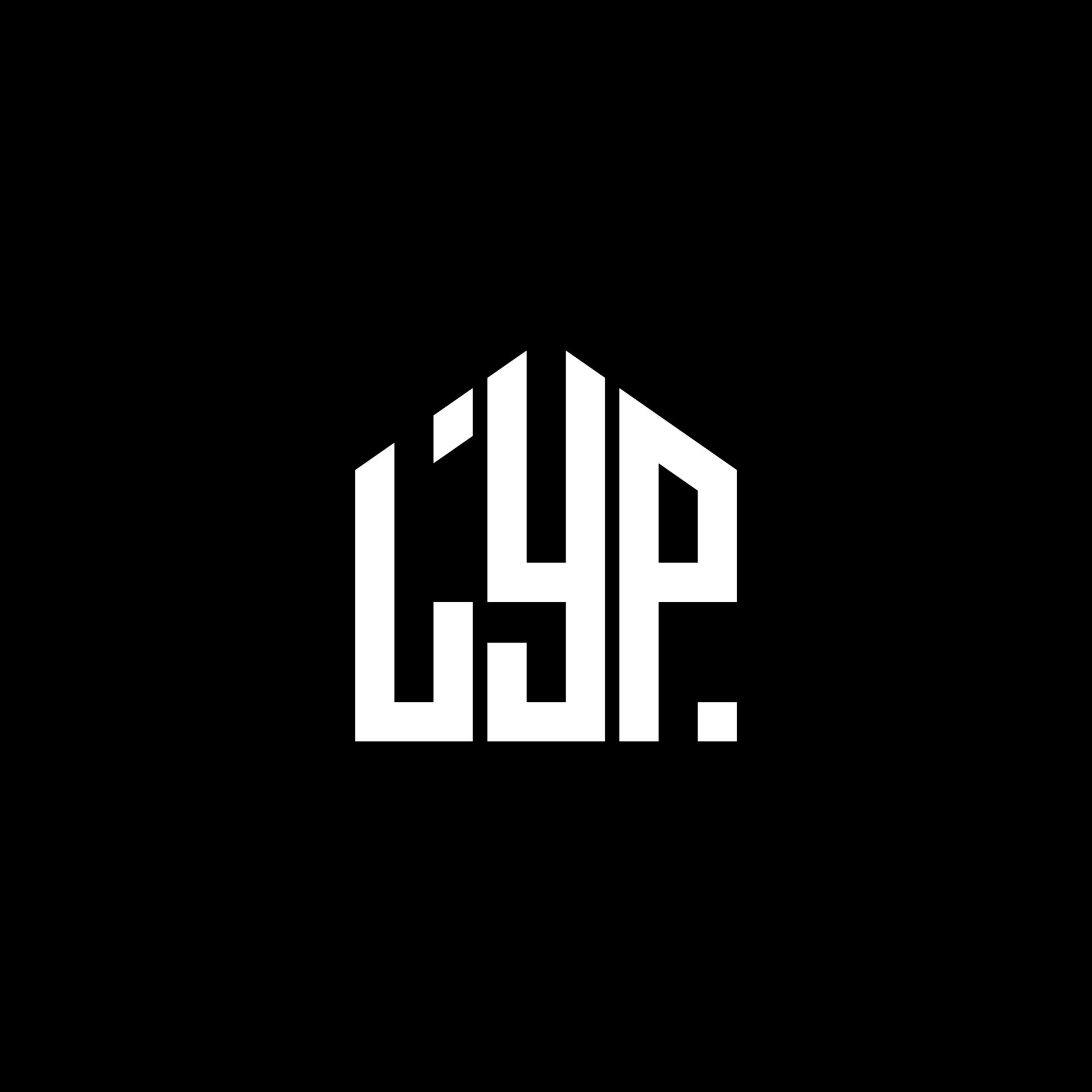 diseño de letras lyp. diseño de logotipo de letras lyp sobre fondo negro. concepto de logotipo ...