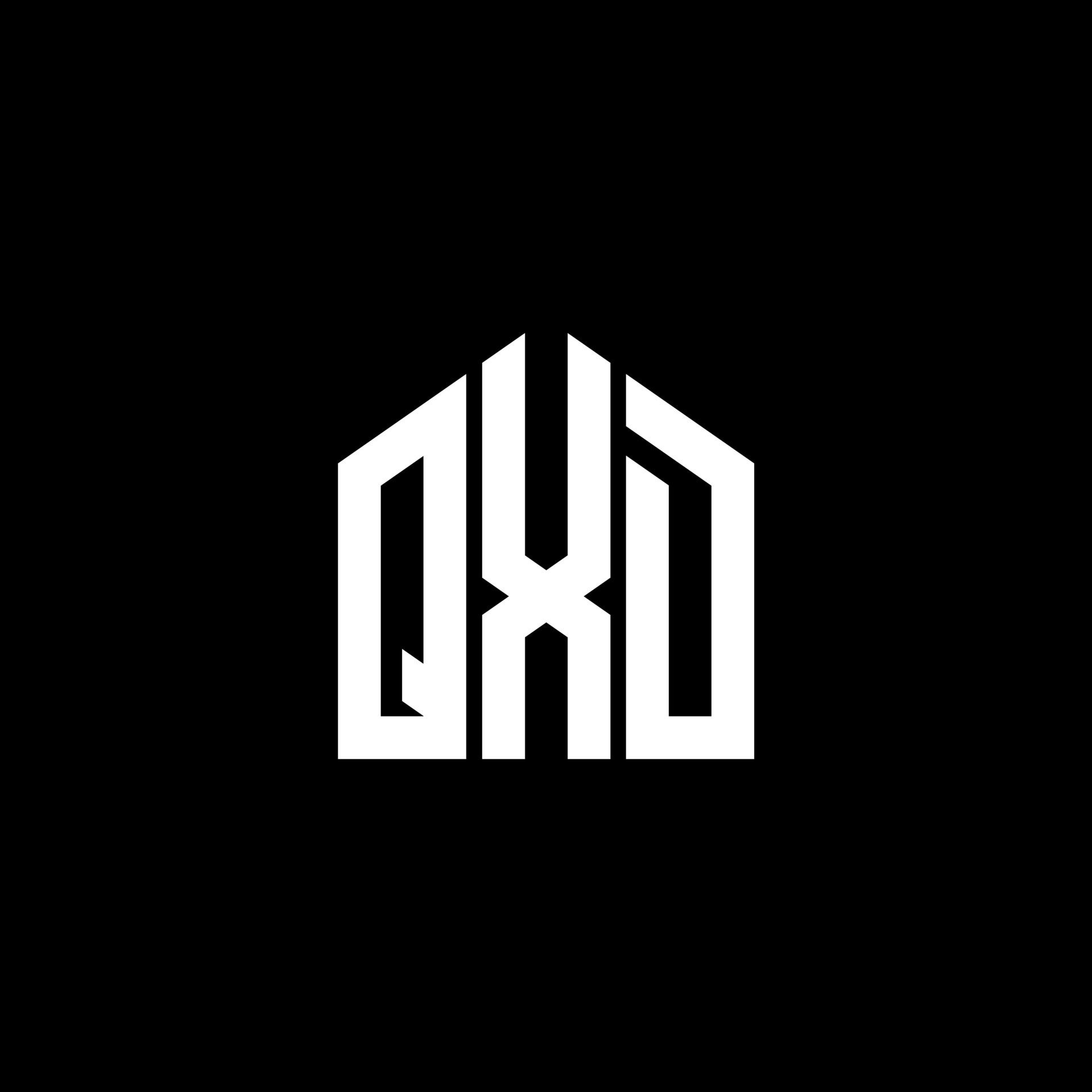 diseño de logotipo de letra qxd sobre fondo negro. qxd concepto de logotipo de letra de ...