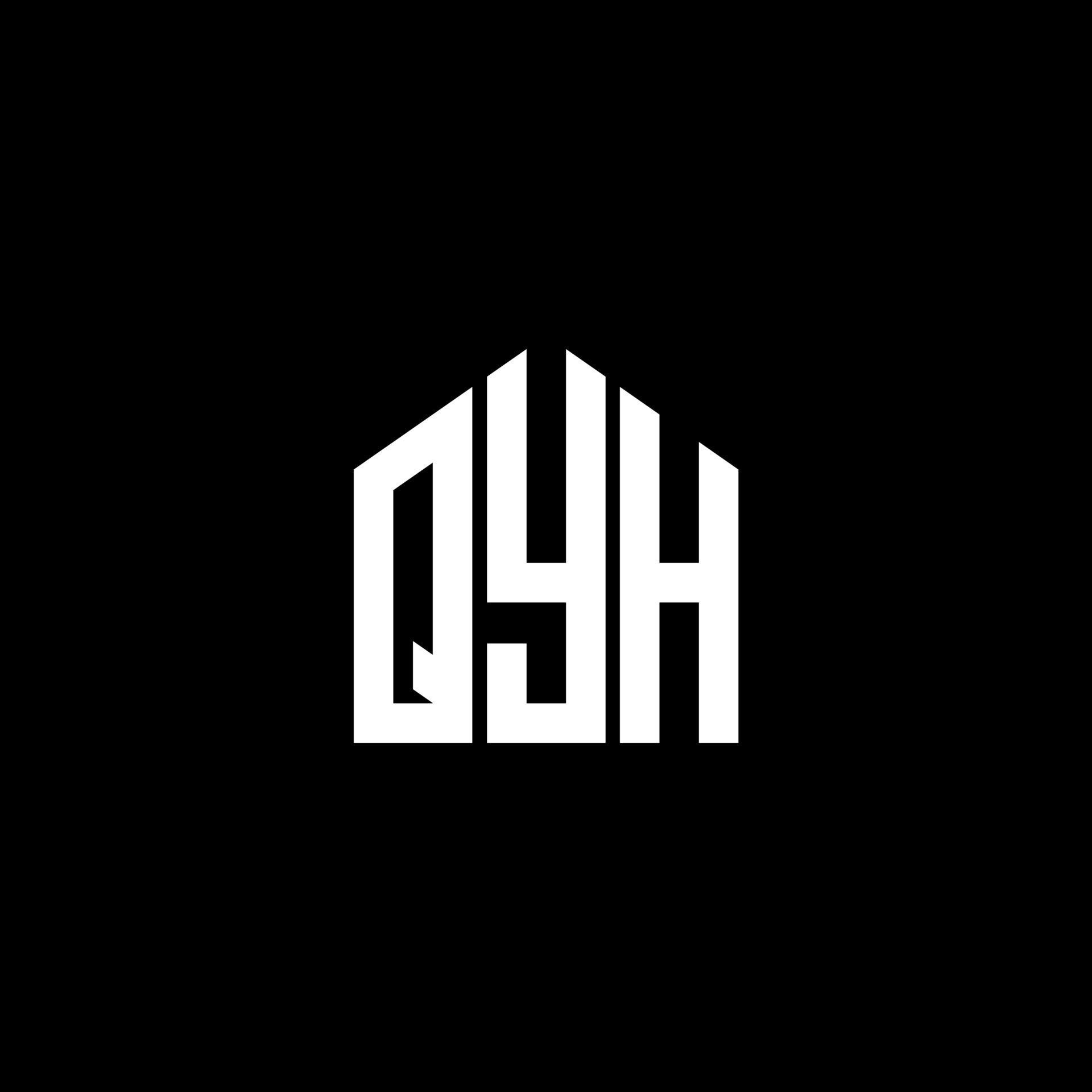 QYH letter design.QYH letter logo design on BLACK background. QYH creative initials letter logo ...