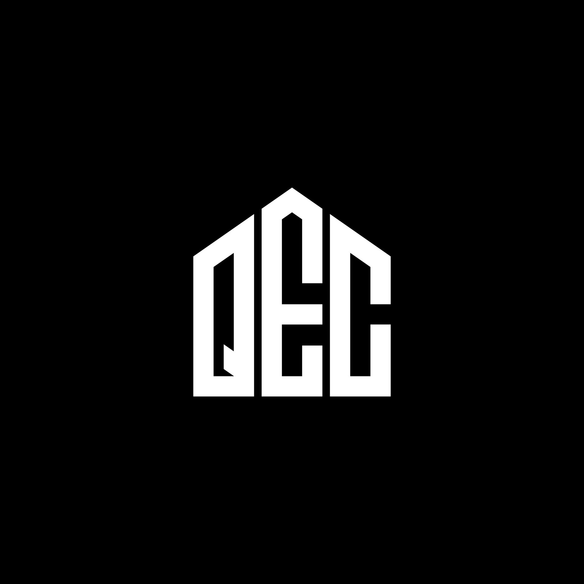 QEC letter logo design on BLACK background. QEC creative initials letter logo concept. QEC ...