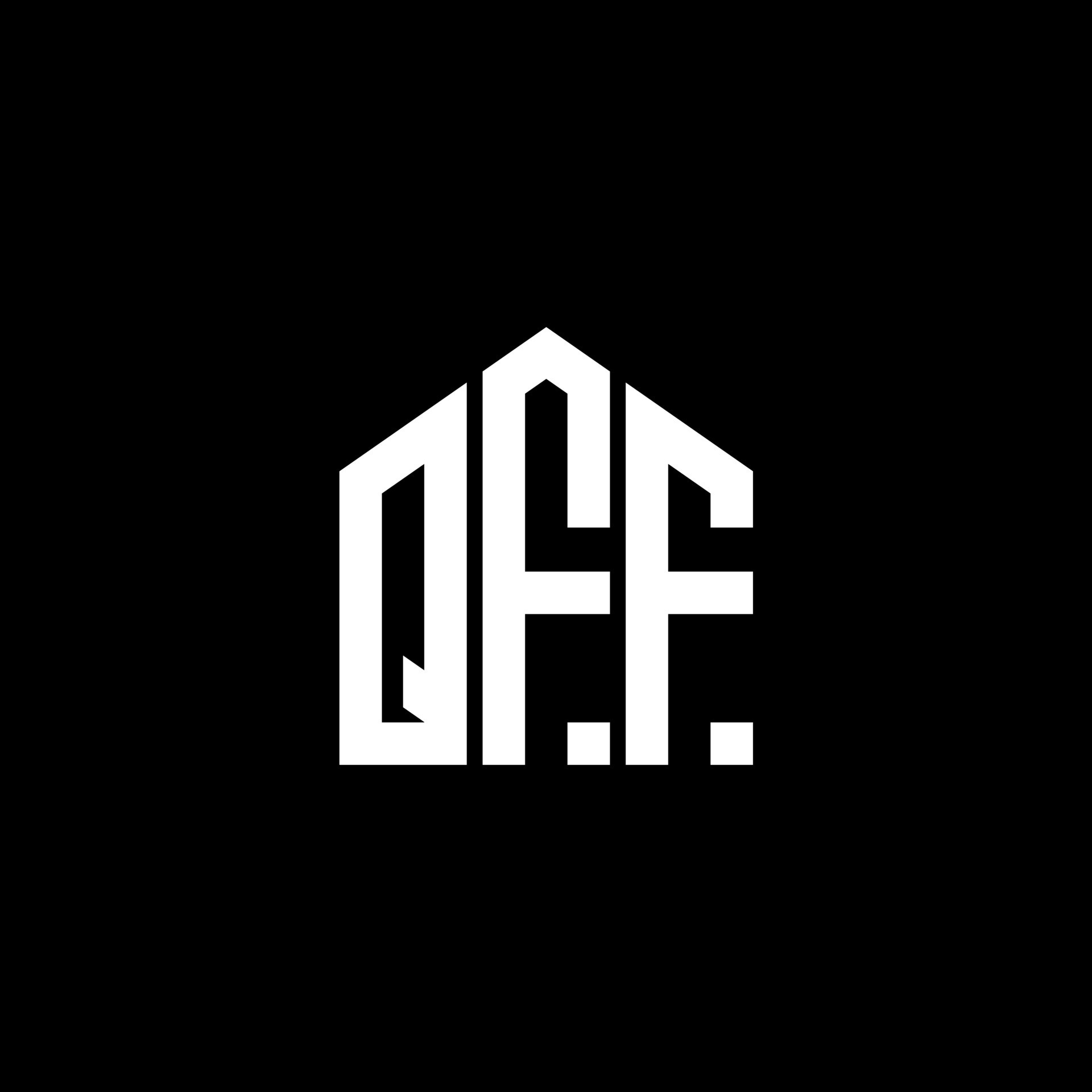 Diseño de letras qff. Diseño de logotipo de letras qff sobre fondo negro. concepto de logotipo ...