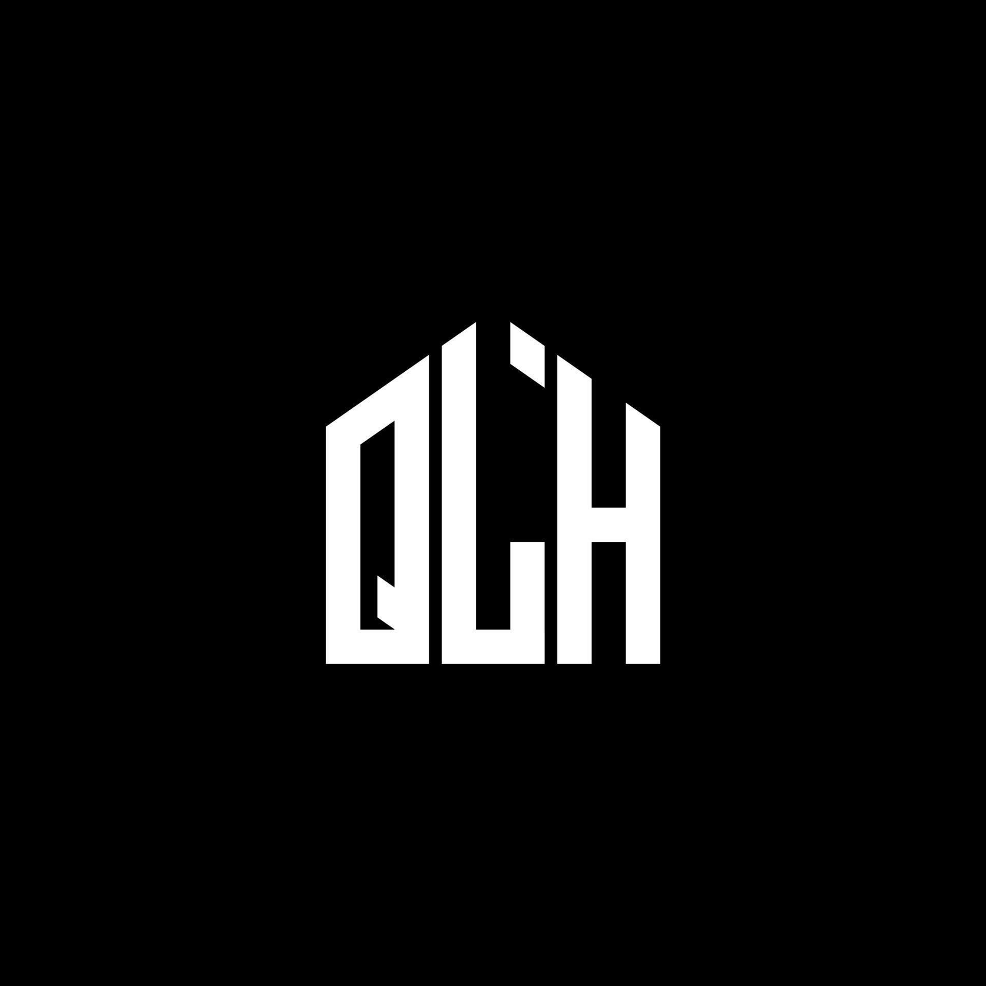 diseño de logotipo de letra qlh sobre fondo negro. qlh concepto de logotipo de letra inicial ...