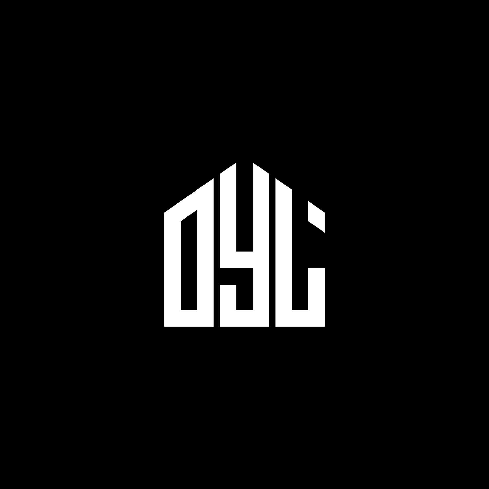 diseño de letras oyl. diseño de logotipo de letras oyl sobre fondo negro. concepto de logotipo ...